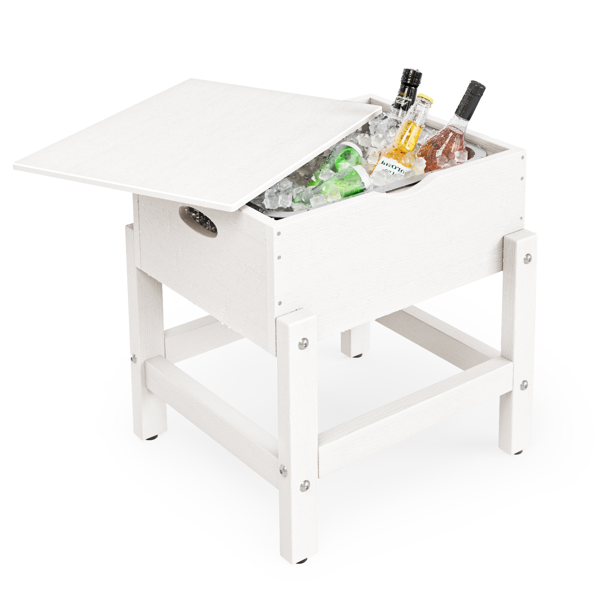 Outdoor Side Table Cooler Patio Side Table Inner Bucket - Temu