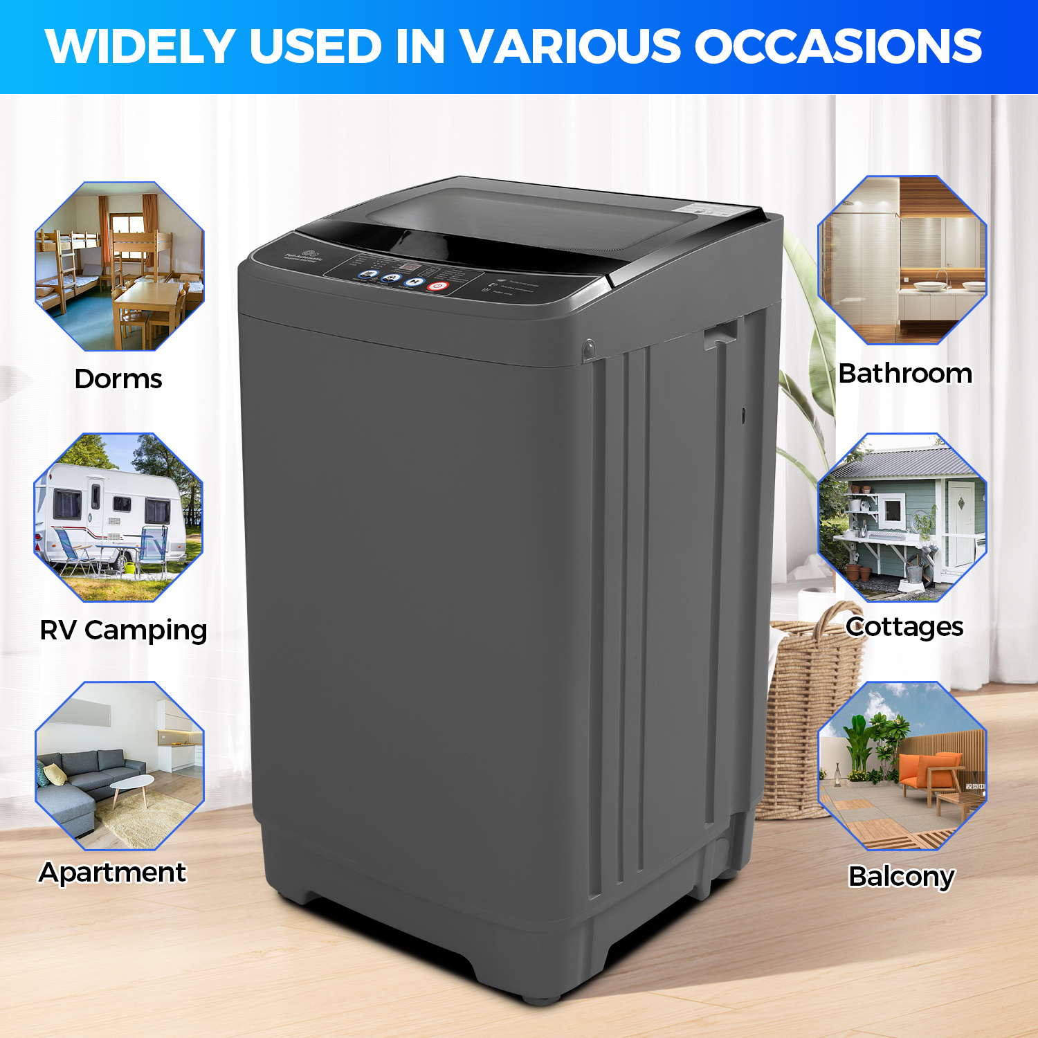 17.8lbs Portable Washer 10 Wash Programs 8 Water Levels - Temu