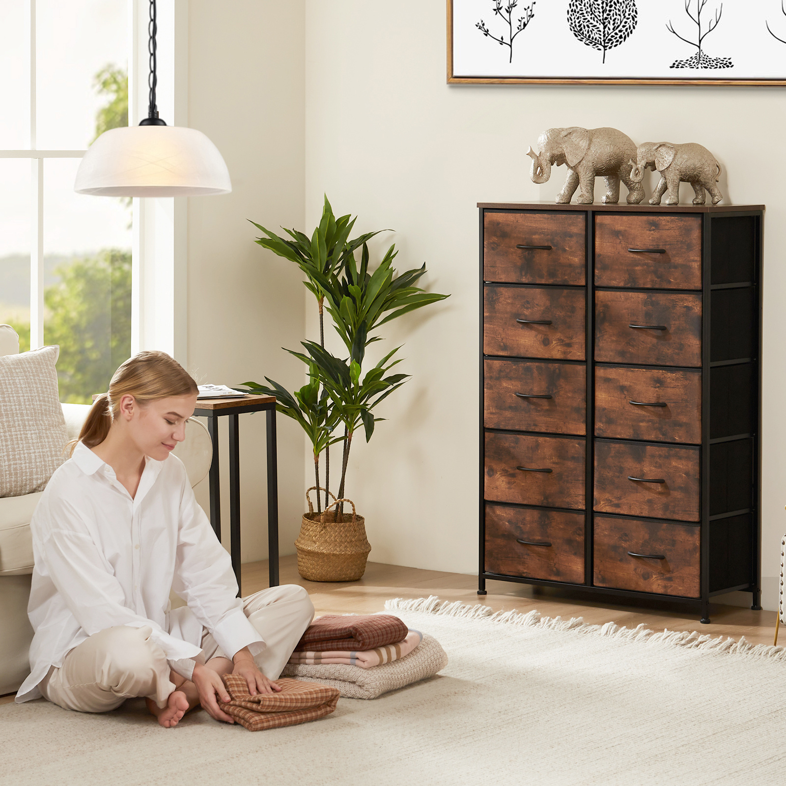 10 Fabric Drawers Dresser Storage Chest Organizer Units Bins - Temu