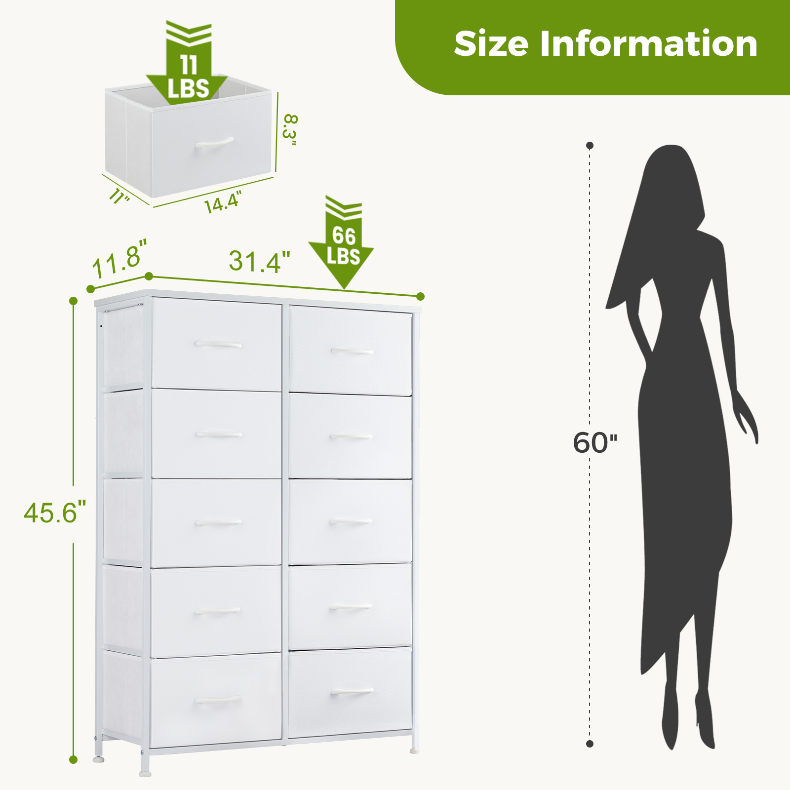 10 Fabric Drawers Dresser Storage Chest Organizer Units Bins - Temu