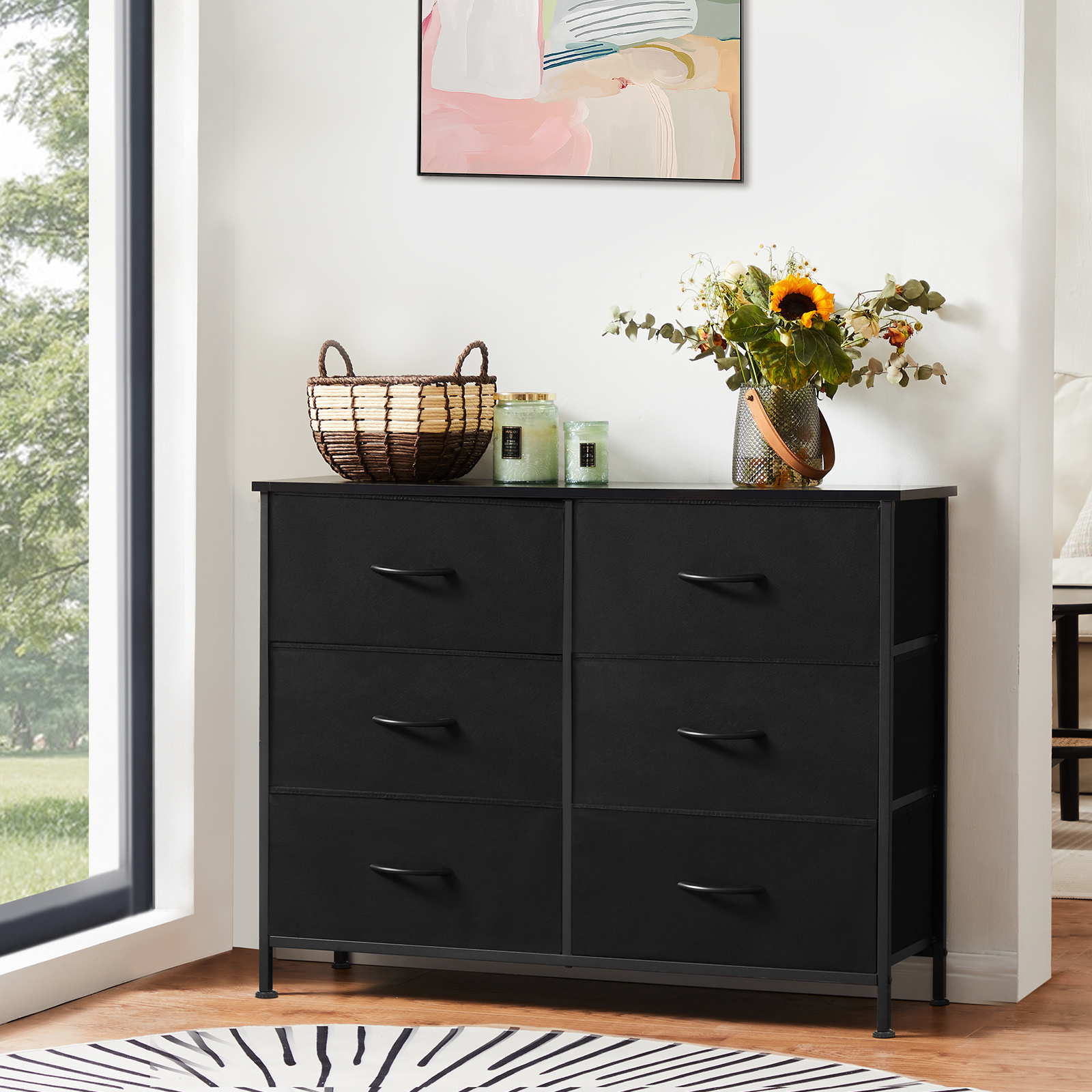 6 Fabric Drawers Dresser Storage Chest Organizer Units Bins - Temu