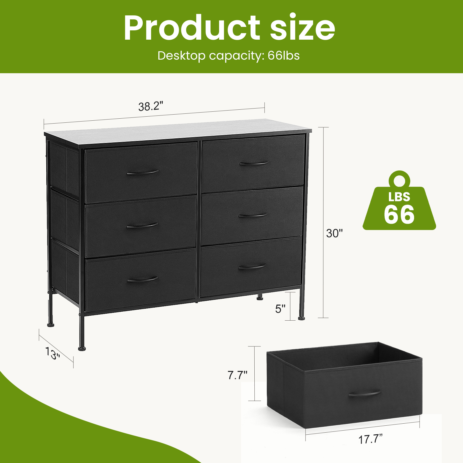 6 Fabric Drawers Dresser Storage Chest Organizer Units Bins - Temu