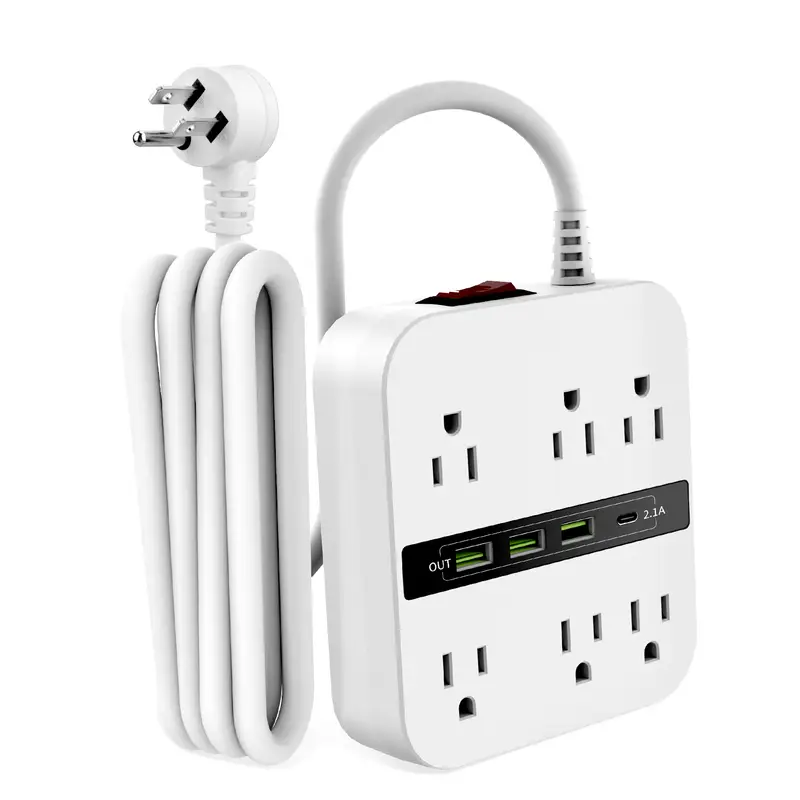 서지 보호기 전원 스트립 6개의 넓은 콘센트 및 4개의 Usb 포트1 Usb C 여행 유람선 및 기숙사 객실 Temu