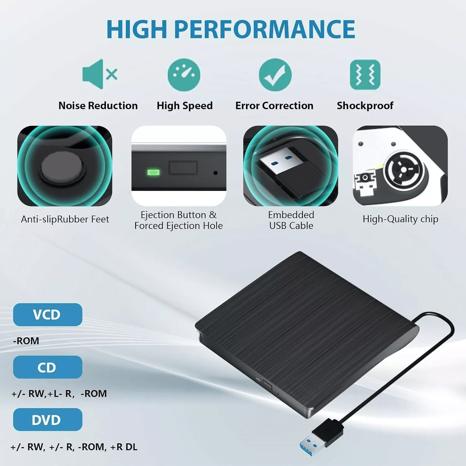 Slim External Cd Dvd Rw Drive Usb 3.0 Burner Player - Temu