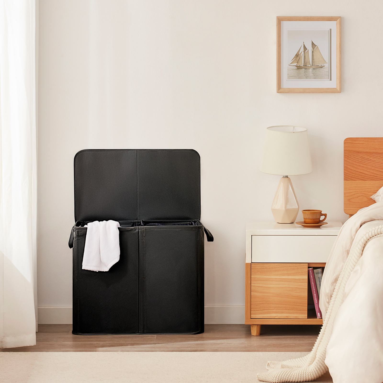 double laundry hamper lid removable laundry bags divided Temu