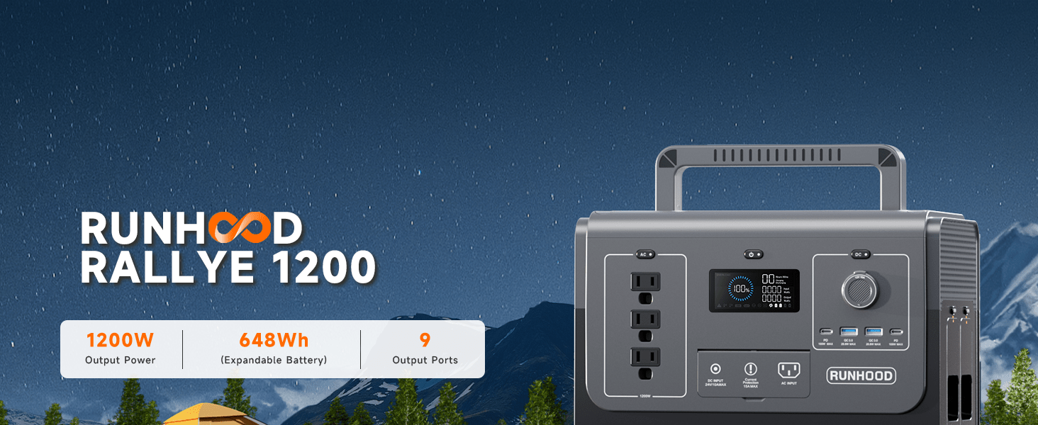 Portable Power Station 1200, 648wh Swappable&replaceable Batteries (2x ...