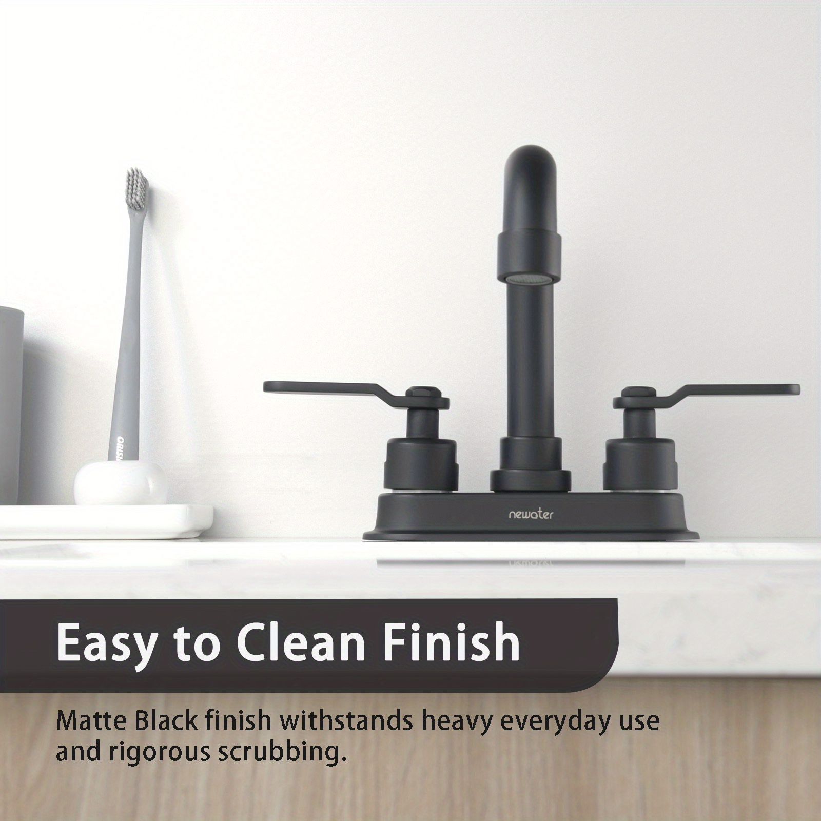 Stainless Steel Hot Cold Double Handle Basin Faucet Sewer - Temu