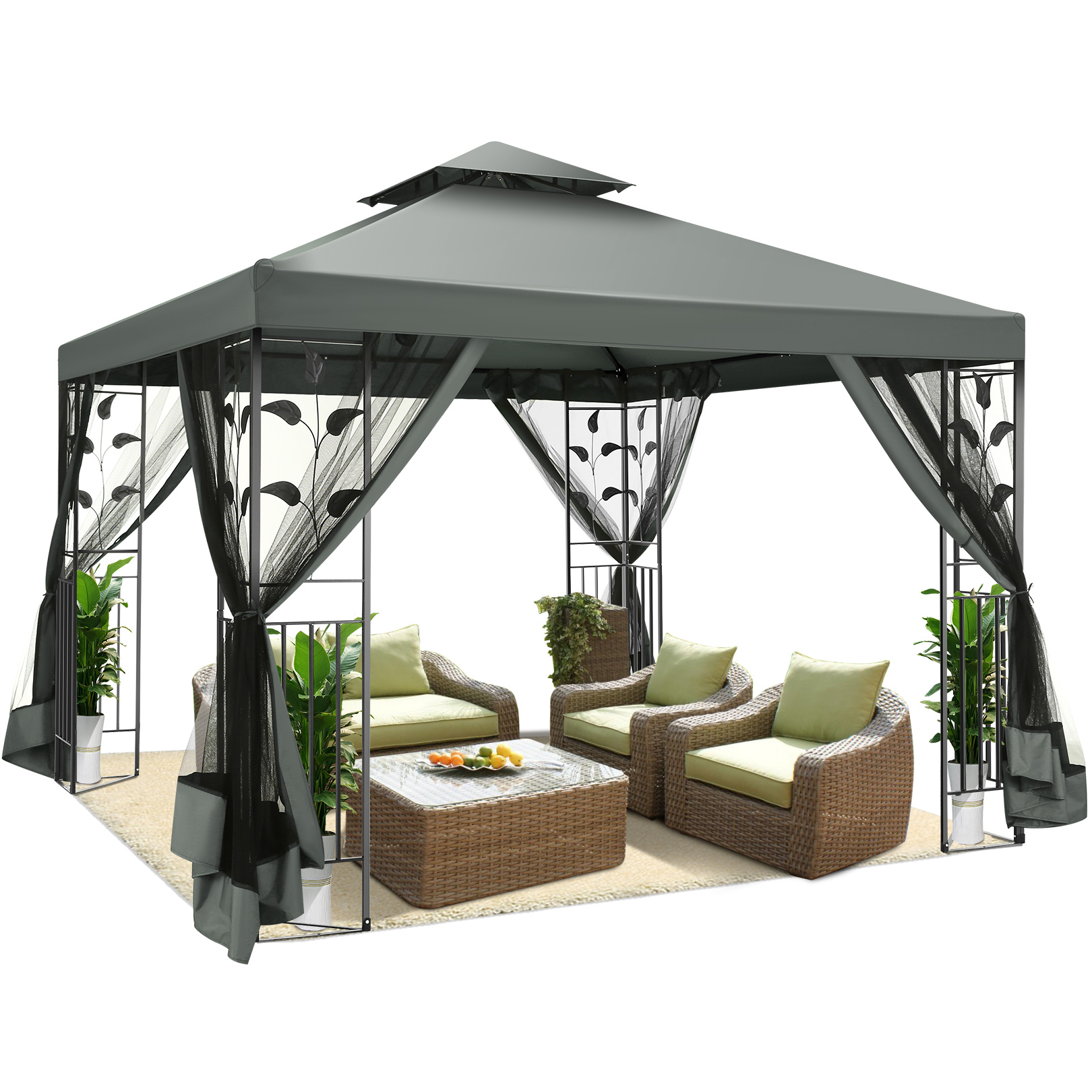 10x10 Patio Gazebo Heavy Duty Gazebo Outdoor Awning - Temu