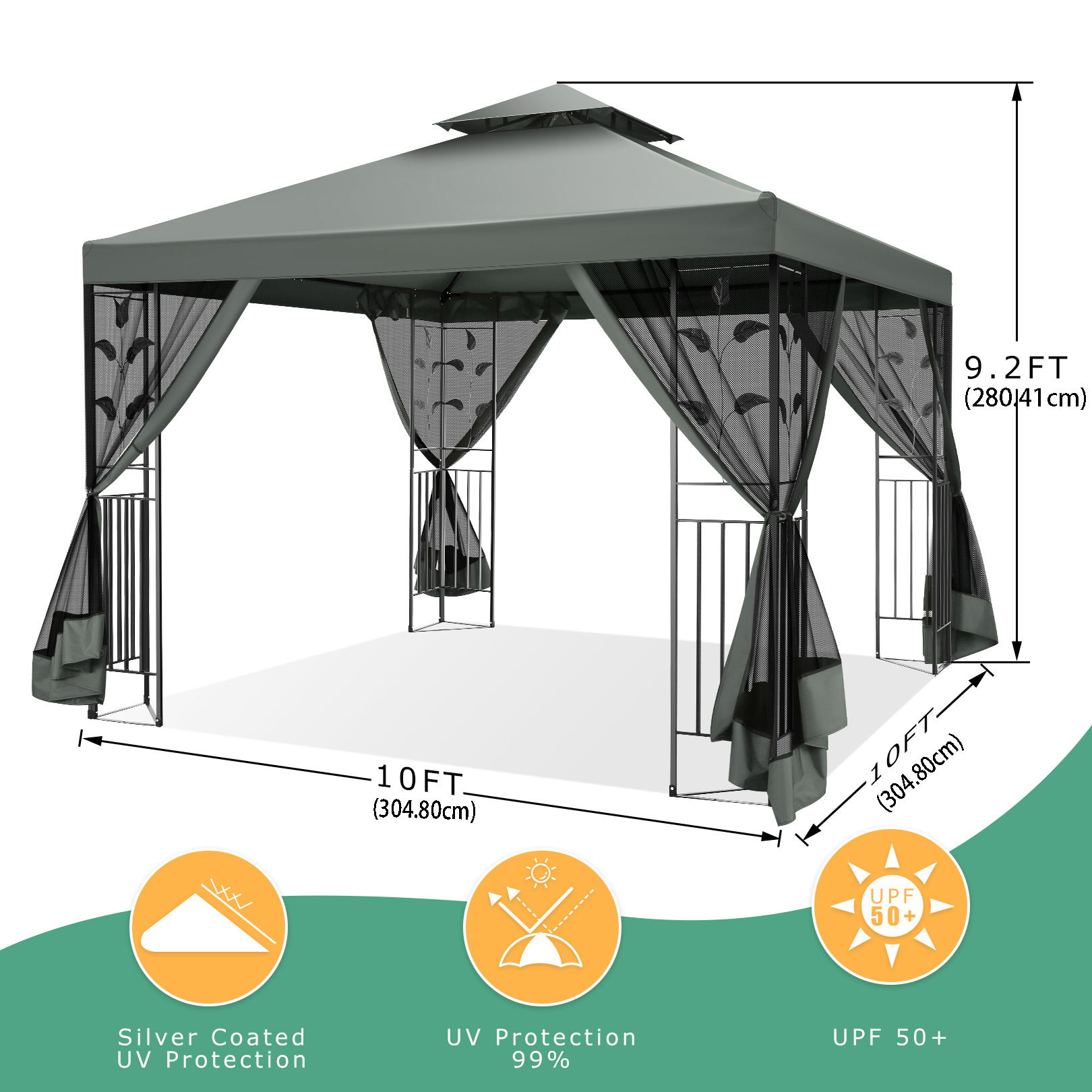 10x10 Patio Gazebo Heavy Duty Gazebo Outdoor Awning - Temu