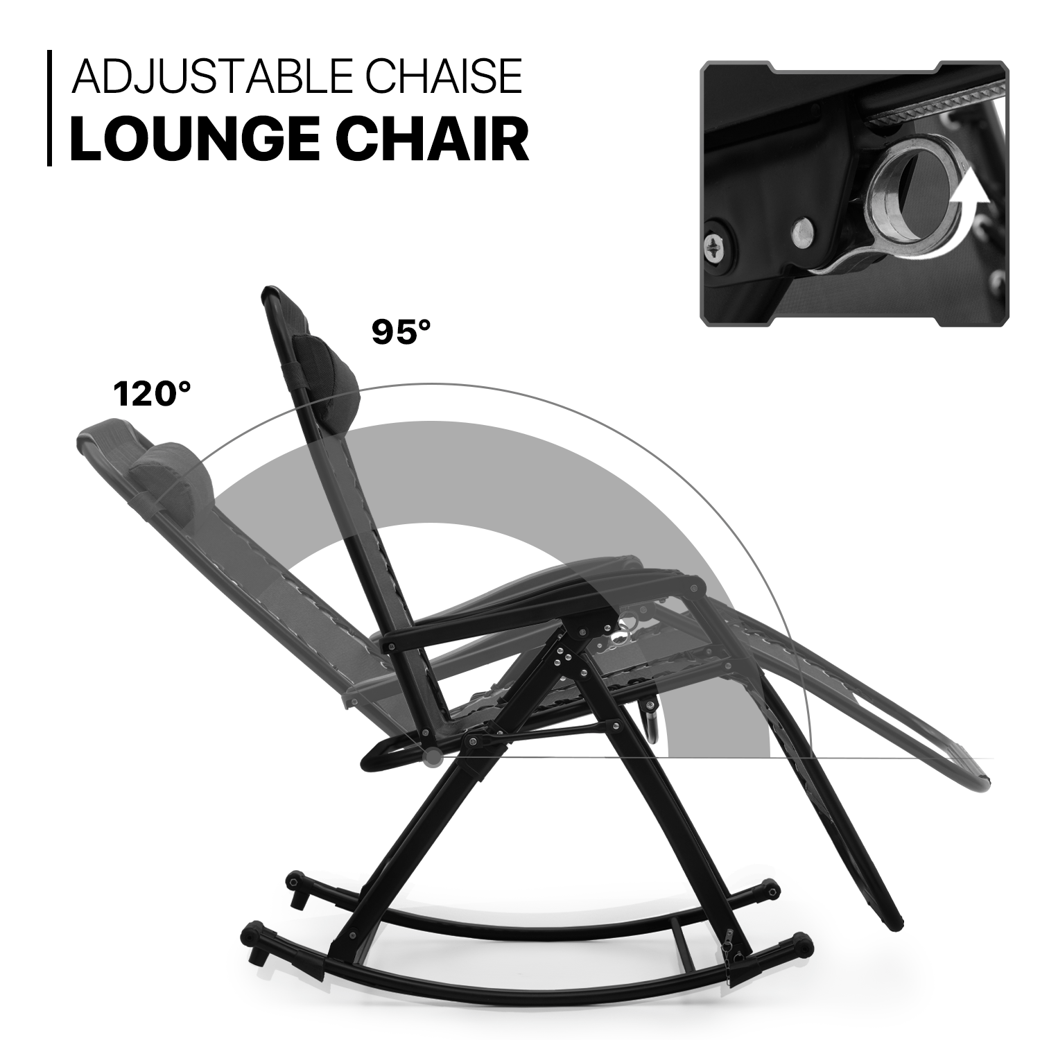 Rocking Lounger Outdoor Chair Portable High Back - Temu