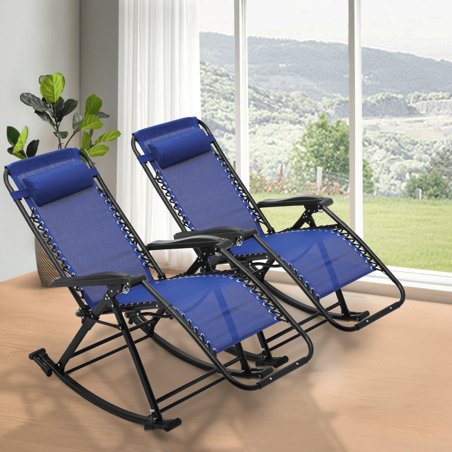 Rocking Lounger Outdoor Chair Portable High Back - Temu
