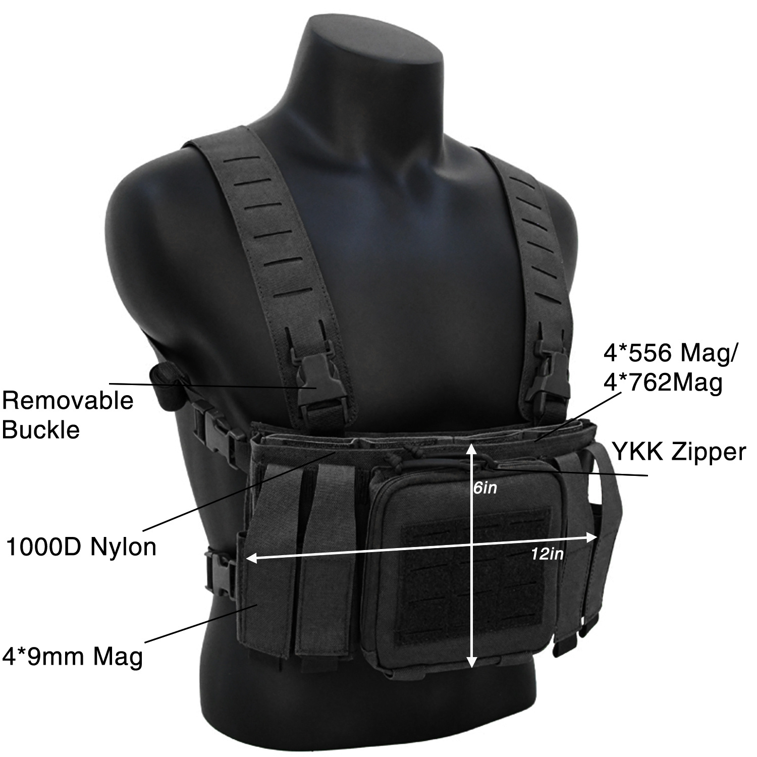 Chest Rig 1000d Nylon 556/762 Mag Pouch Molle Pouch - Temu