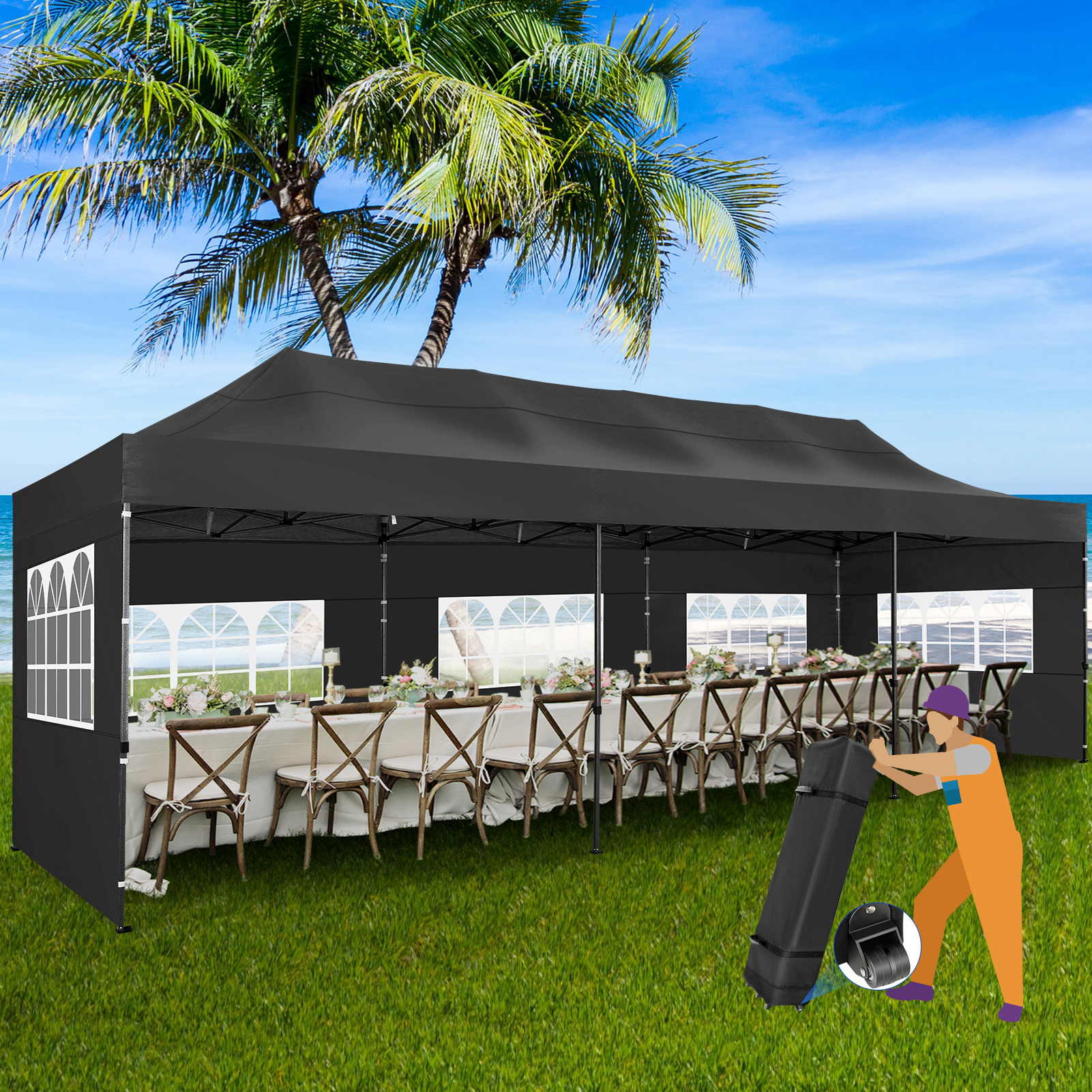 10x30 Canopy 8 Heavy Duty Canopy Upf 50 - Temu