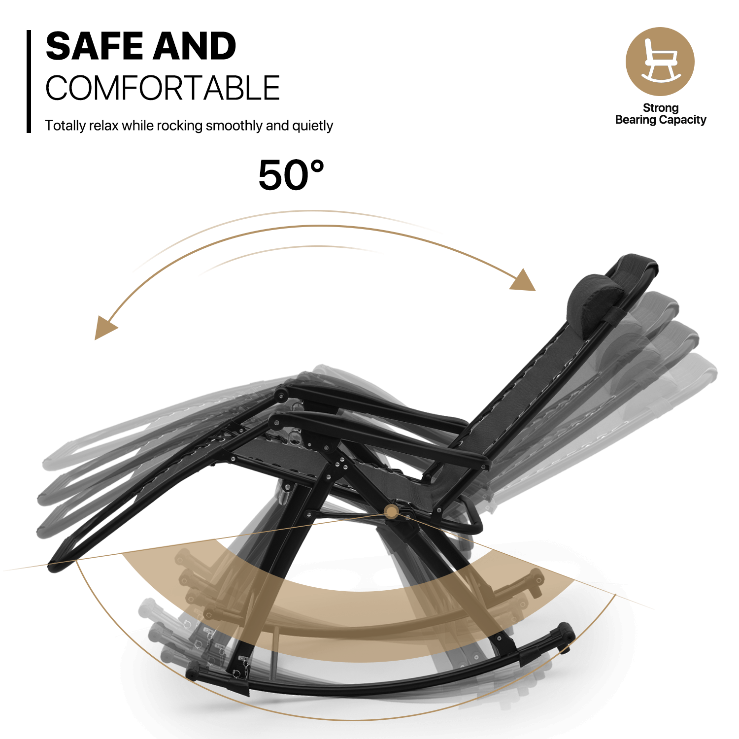 Rocking Lounger Outdoor Chair Portable High Back - Temu