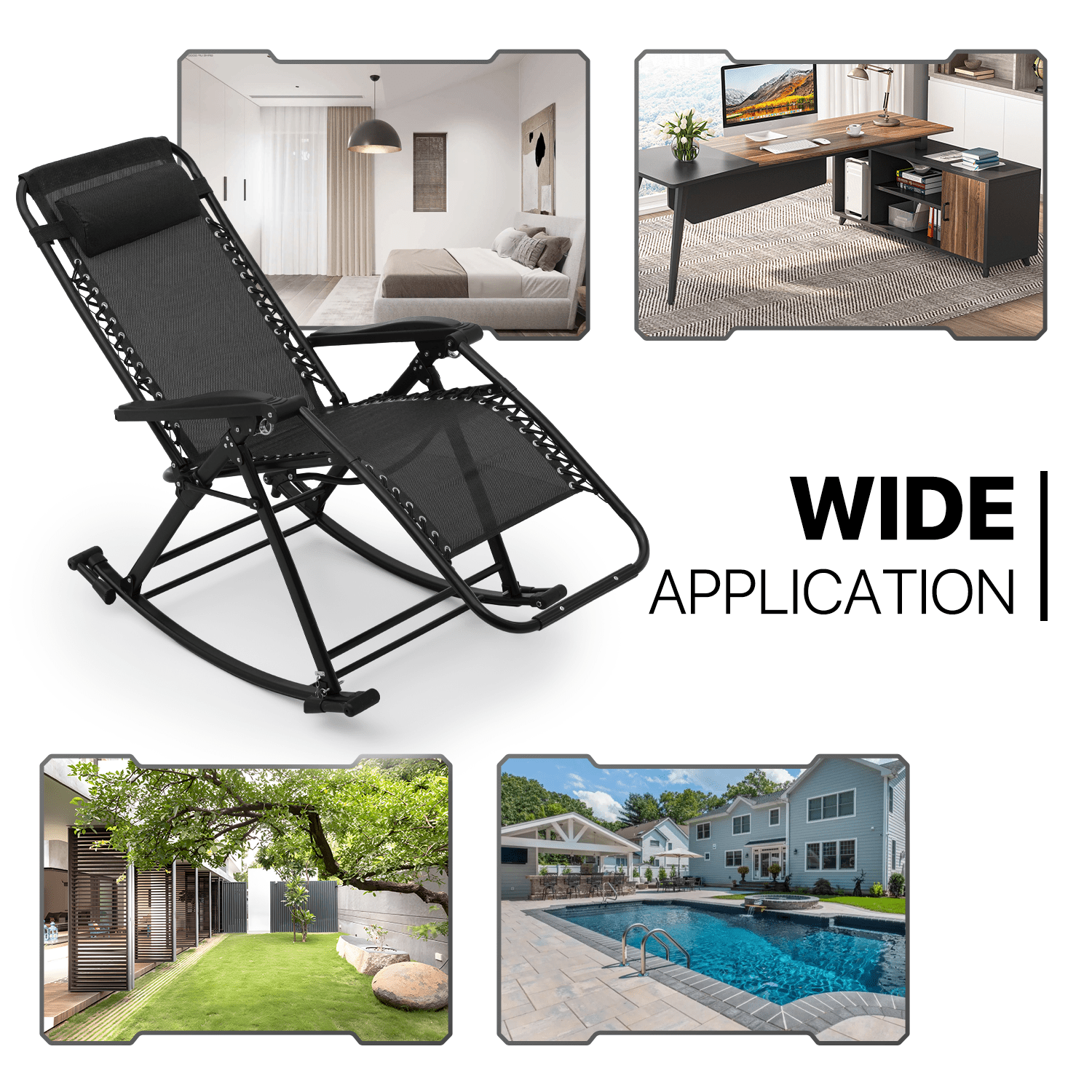 Rocking Lounger Outdoor Chair Portable High Back - Temu