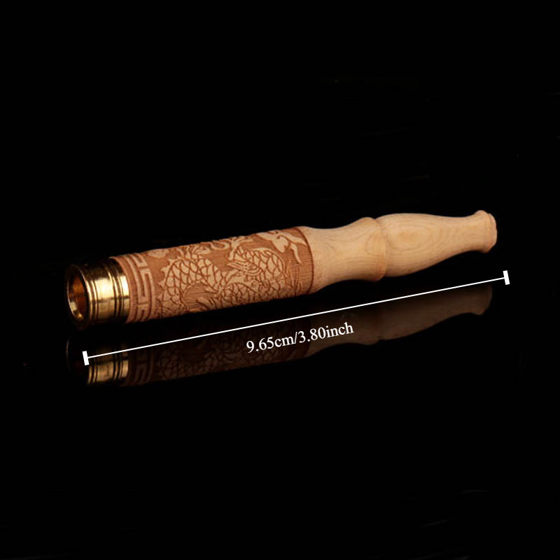 Solid Wood Carved Dragon Wooden Pipe Circular Detachable - Temu