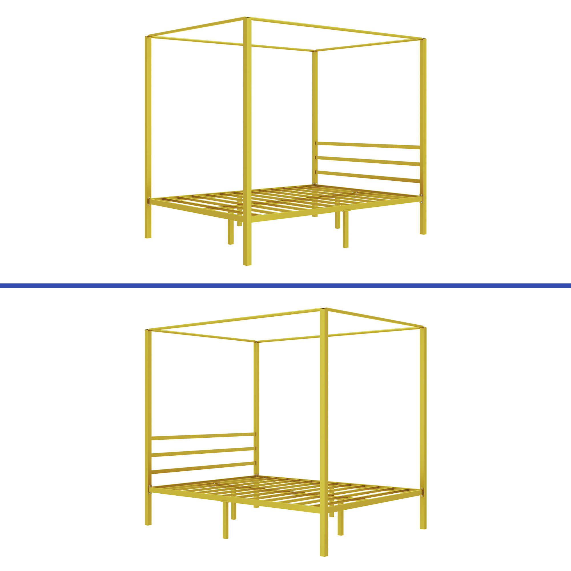 Queen Size Canopy Bed Frame 4 Metal Posters Bed - Temu