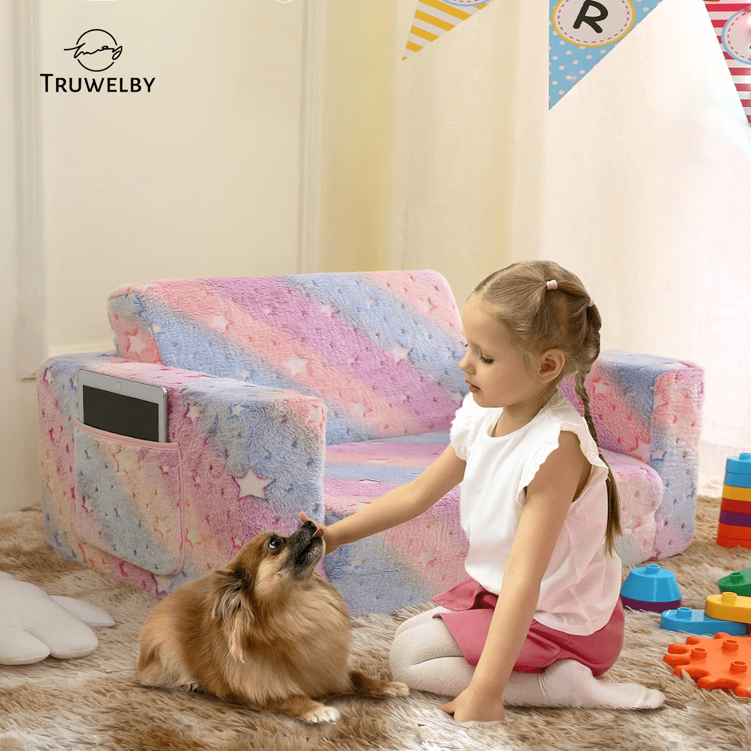 Kids Sofa, Glow In The Dark Toddler Chairs Children's 2 In 1 ...