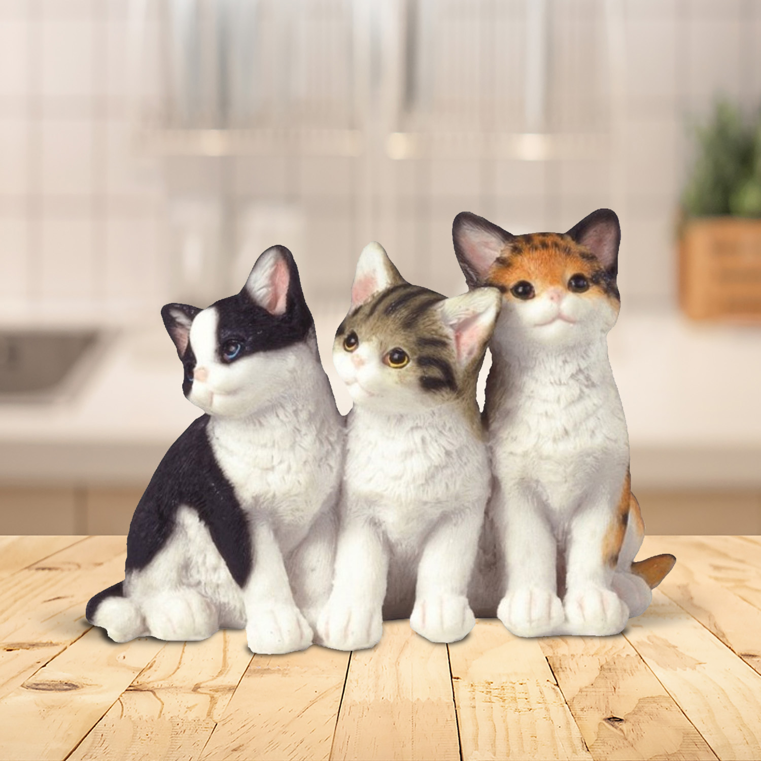 3.5"h Wabansia Tuxedo Tabby Cats Sitting Side Side - Temu