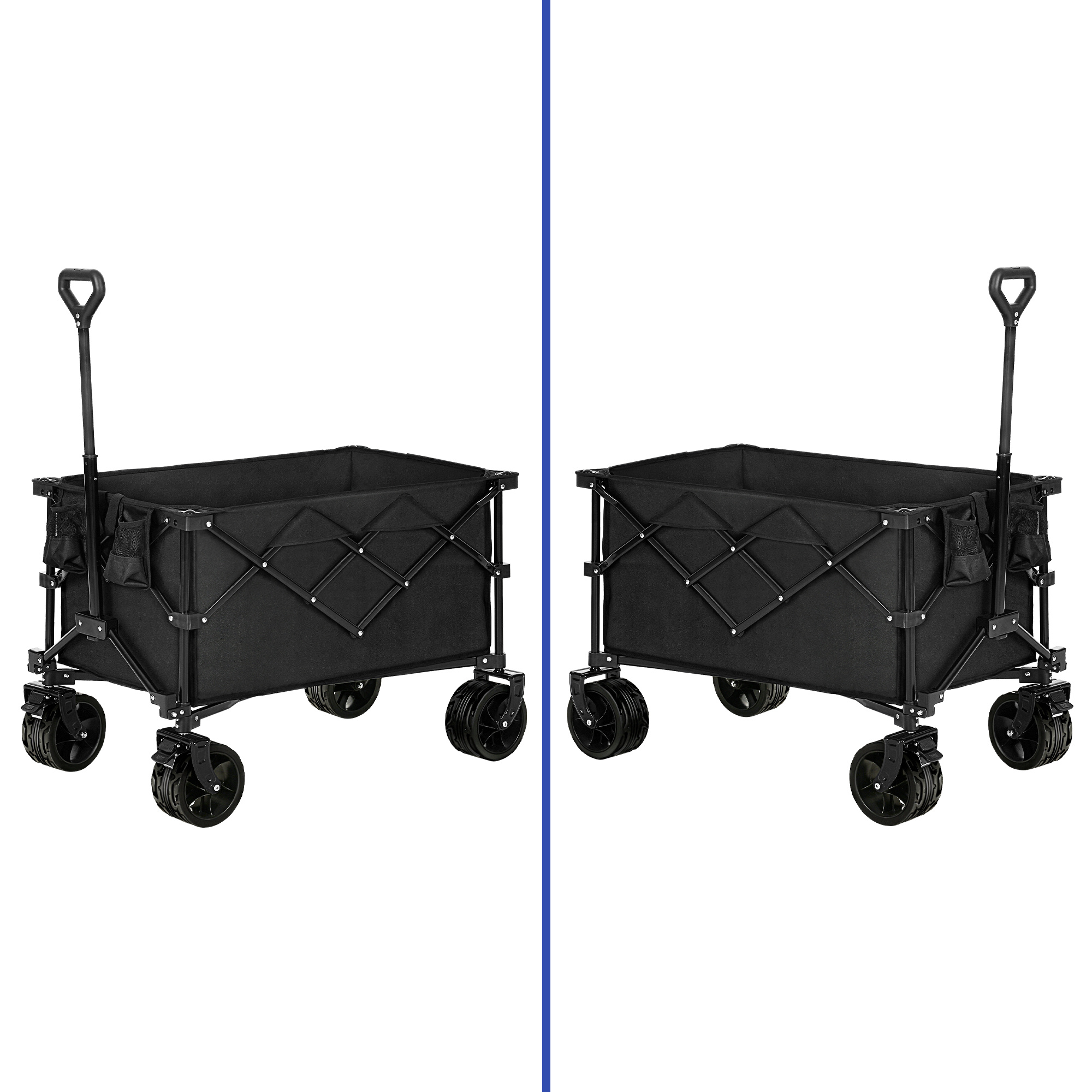 48 Gal Heavy Duty Wagon Carts Collapsible Garden Beach Utility Foldable ...