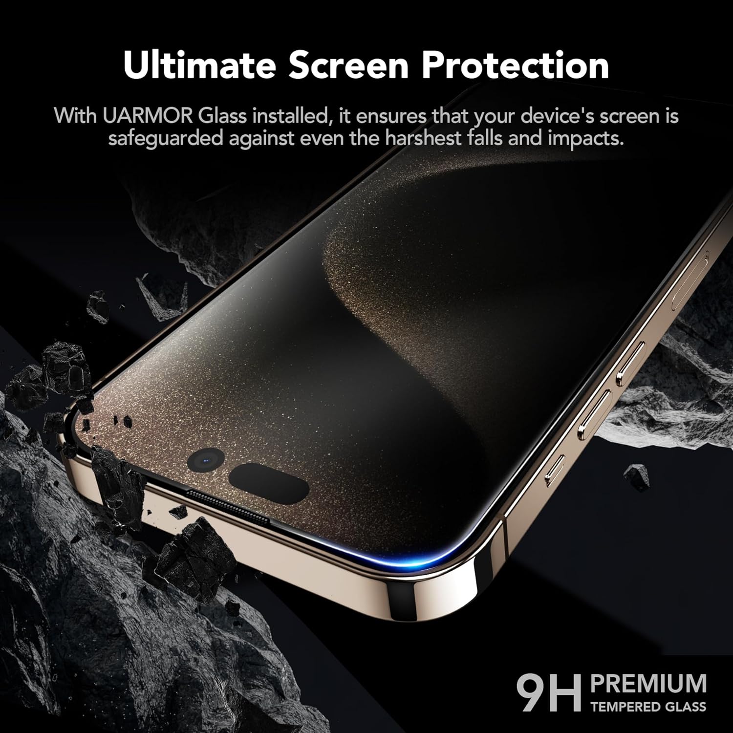 Iphone 15 Pro Max67인치용 Uarmor 유리 Hd 투명 화면 보호기 9h 간편한 설치 키 Temu