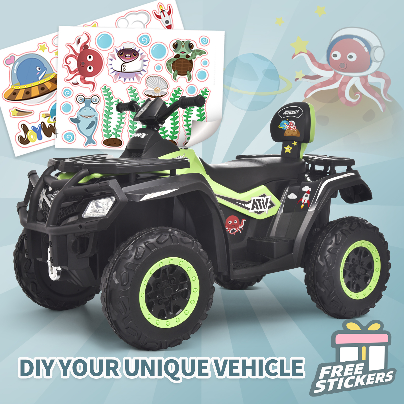 12v Ride Seater Kids Ride 4 wheeler Battery - Temu