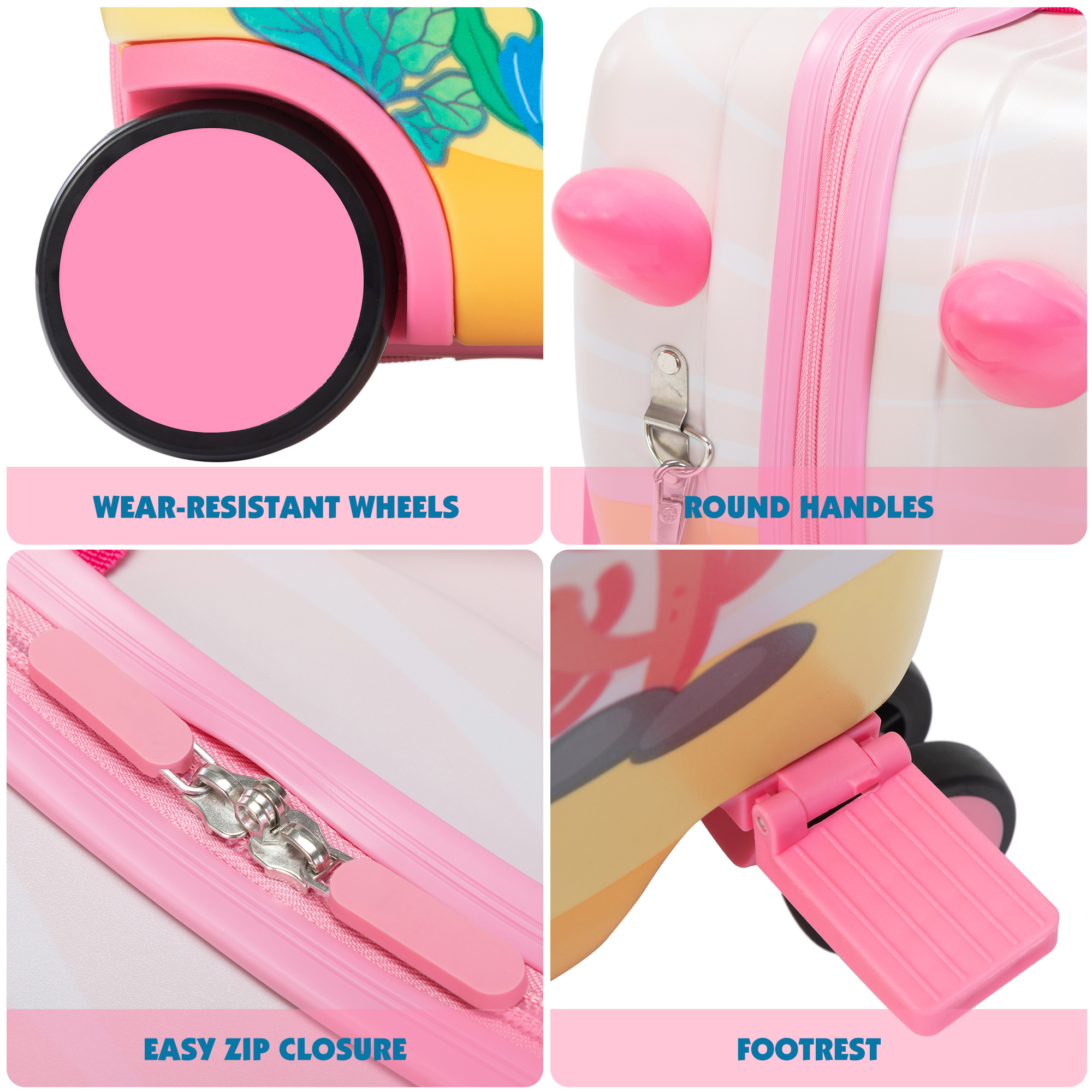 Ride Suitcase Backpack Kids Ride Luggage Wheels Carry - Temu