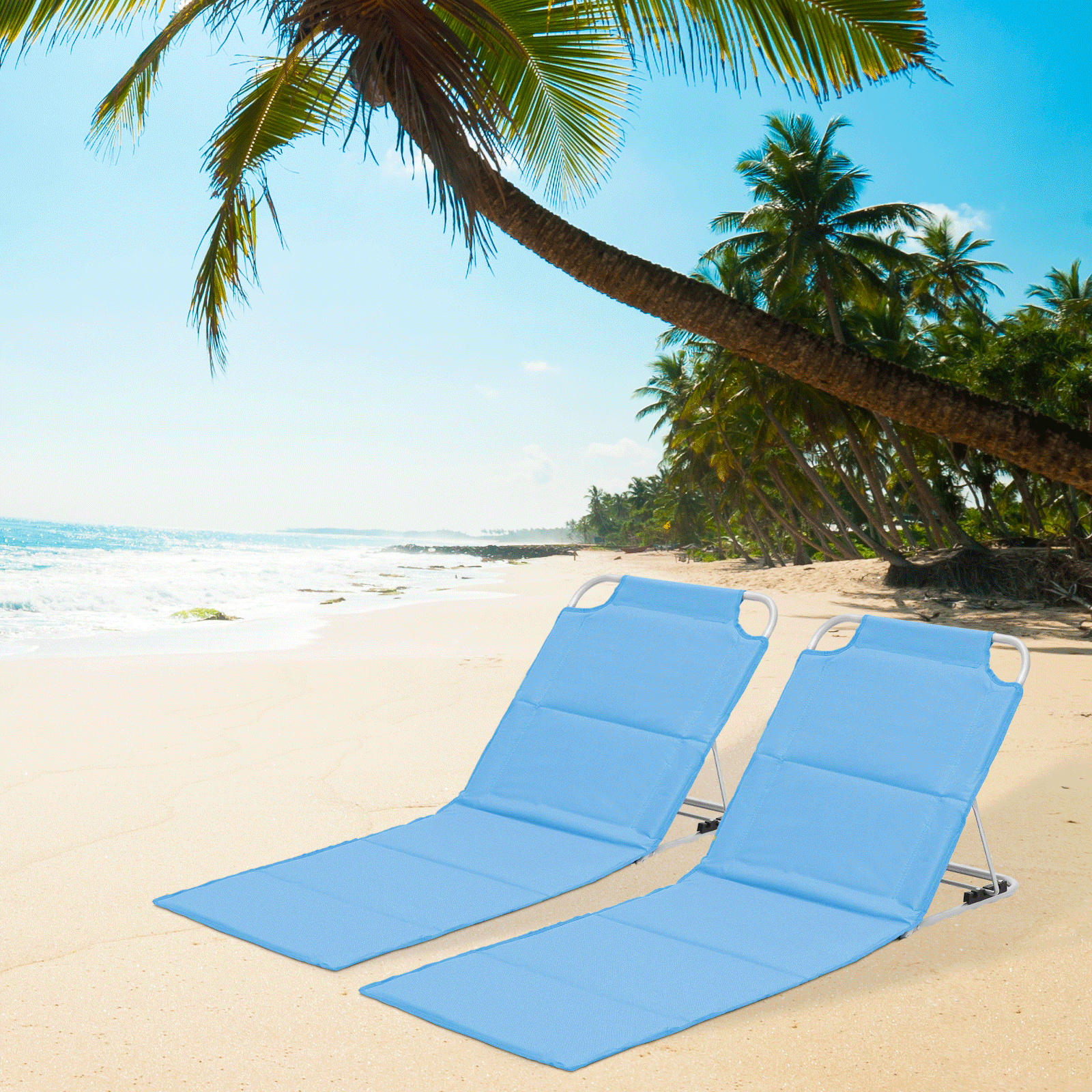 Folding Beach Chair Chaise Lounge Mat Portable - Temu