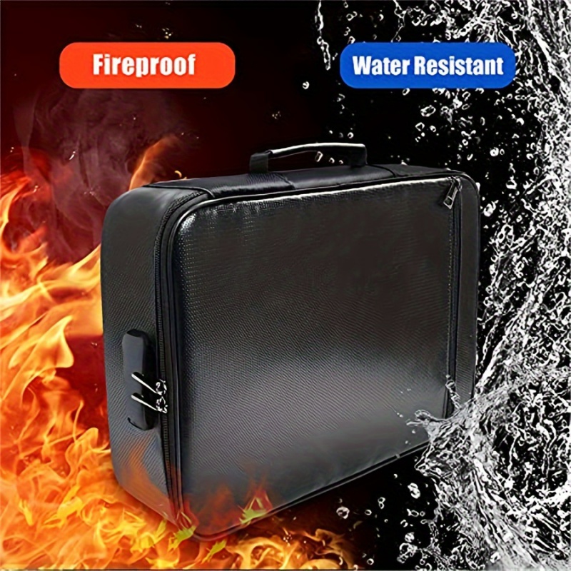 Fireproof Document Box Lock 1 layer File Storage Case Water - Temu