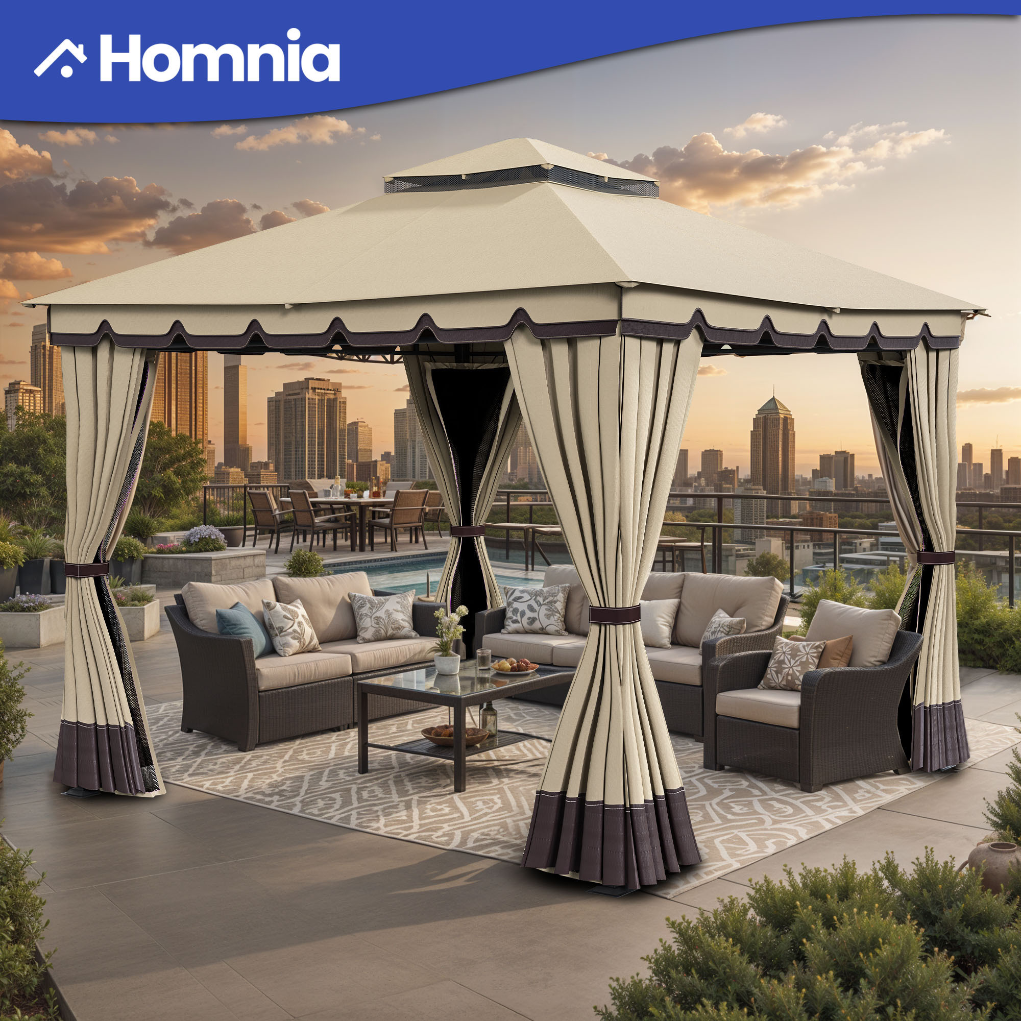 Carpa Jardín 10x10 Pies Techo Doble Resistente Agua - Temu