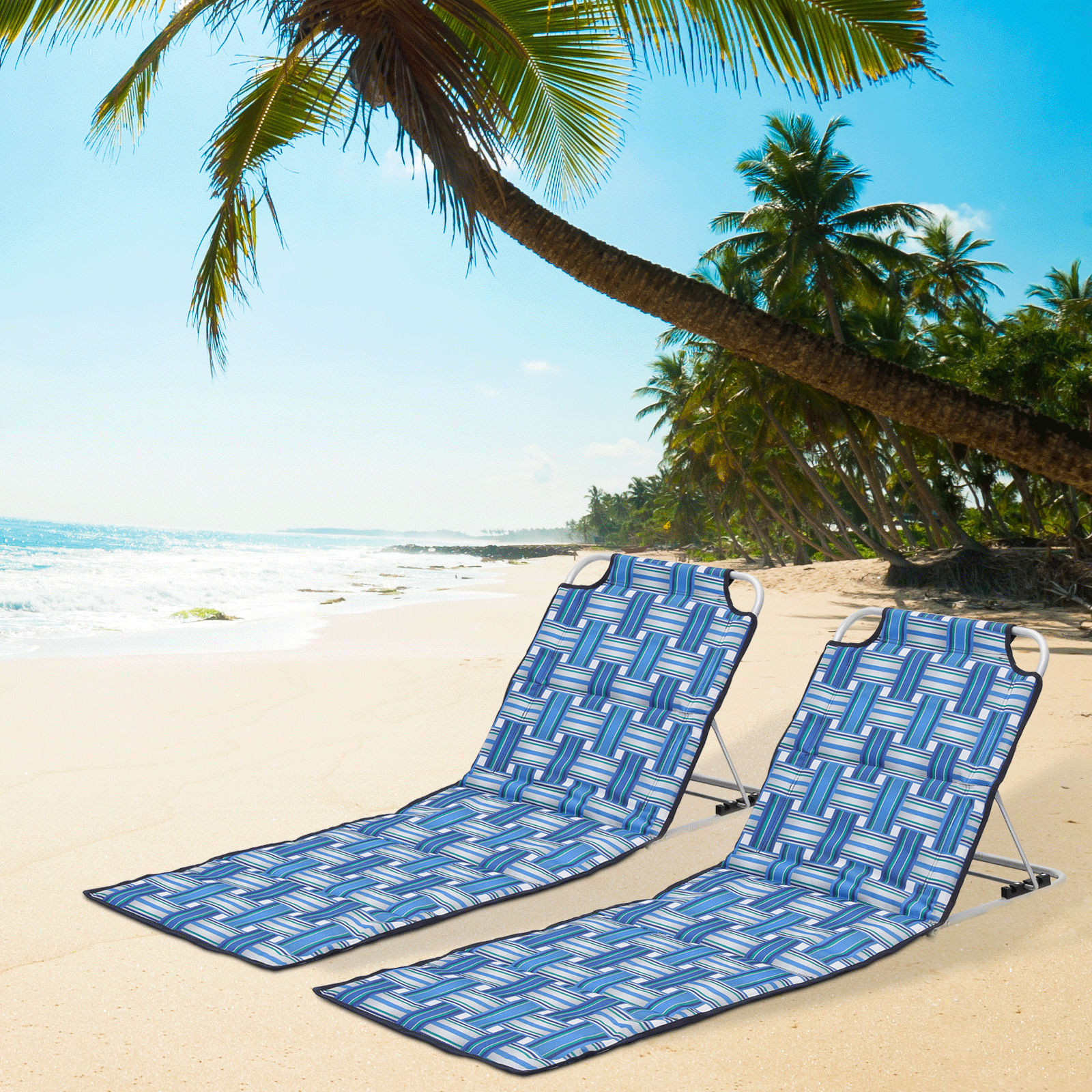 Folding Beach Chair Chaise Lounge Mat Portable - Temu