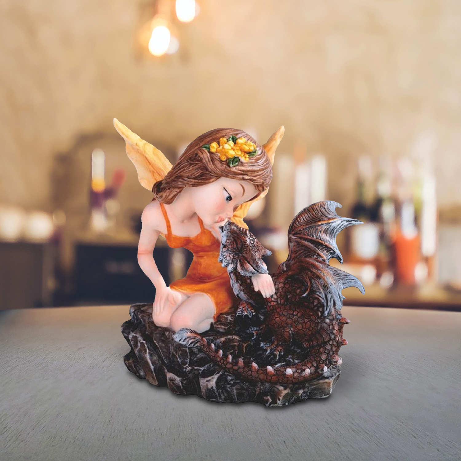 4.25"w Peach Fairy Cute Little Dragon Figurine Statue - Temu