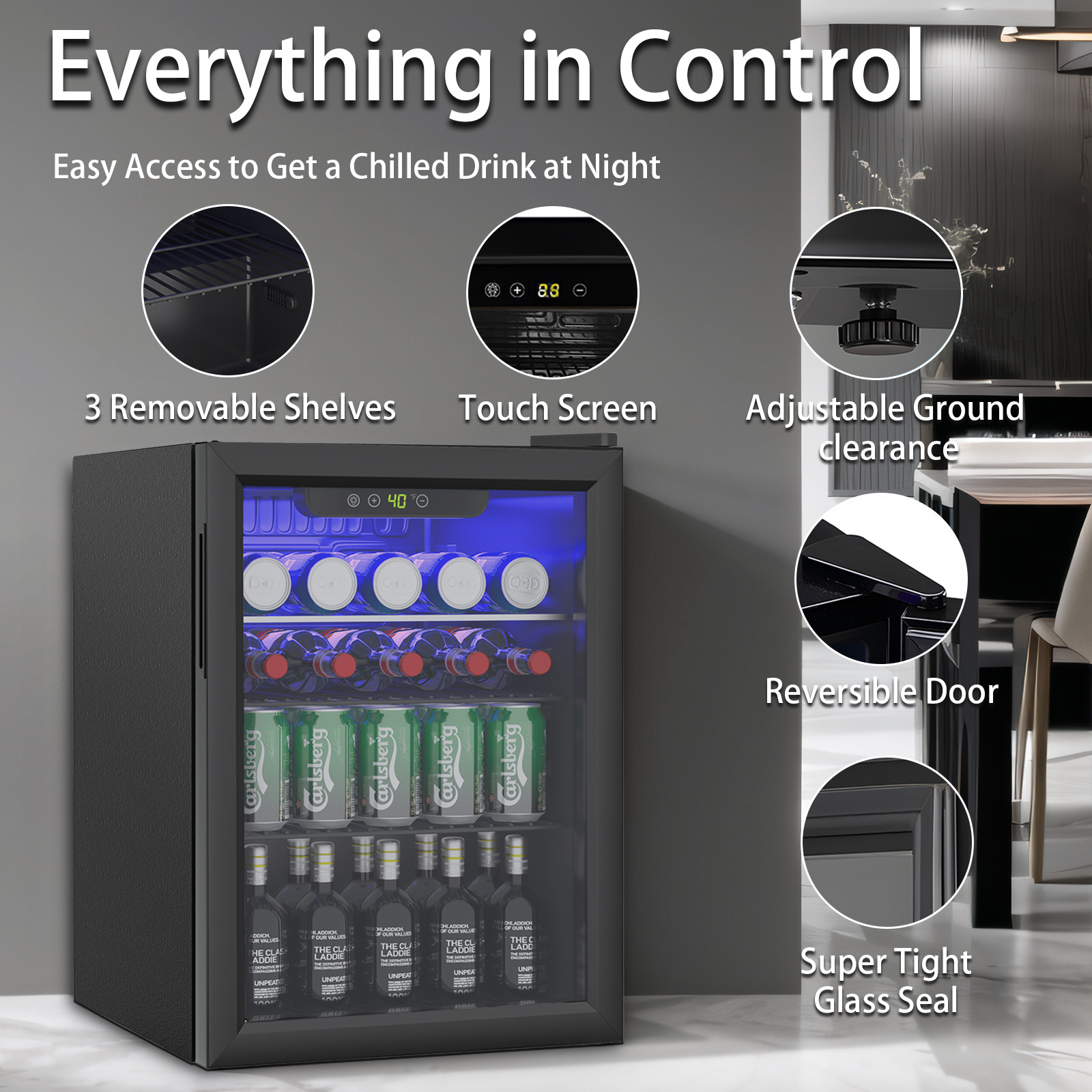 Cloudwindow Compact Beverage Refrigerator 95 /2.6 Cubic Feet - Temu