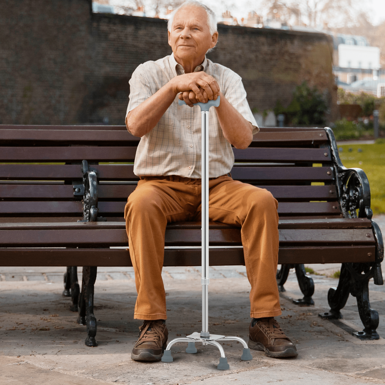 walking cane large 4 pronged base aluminum alloy - Temu