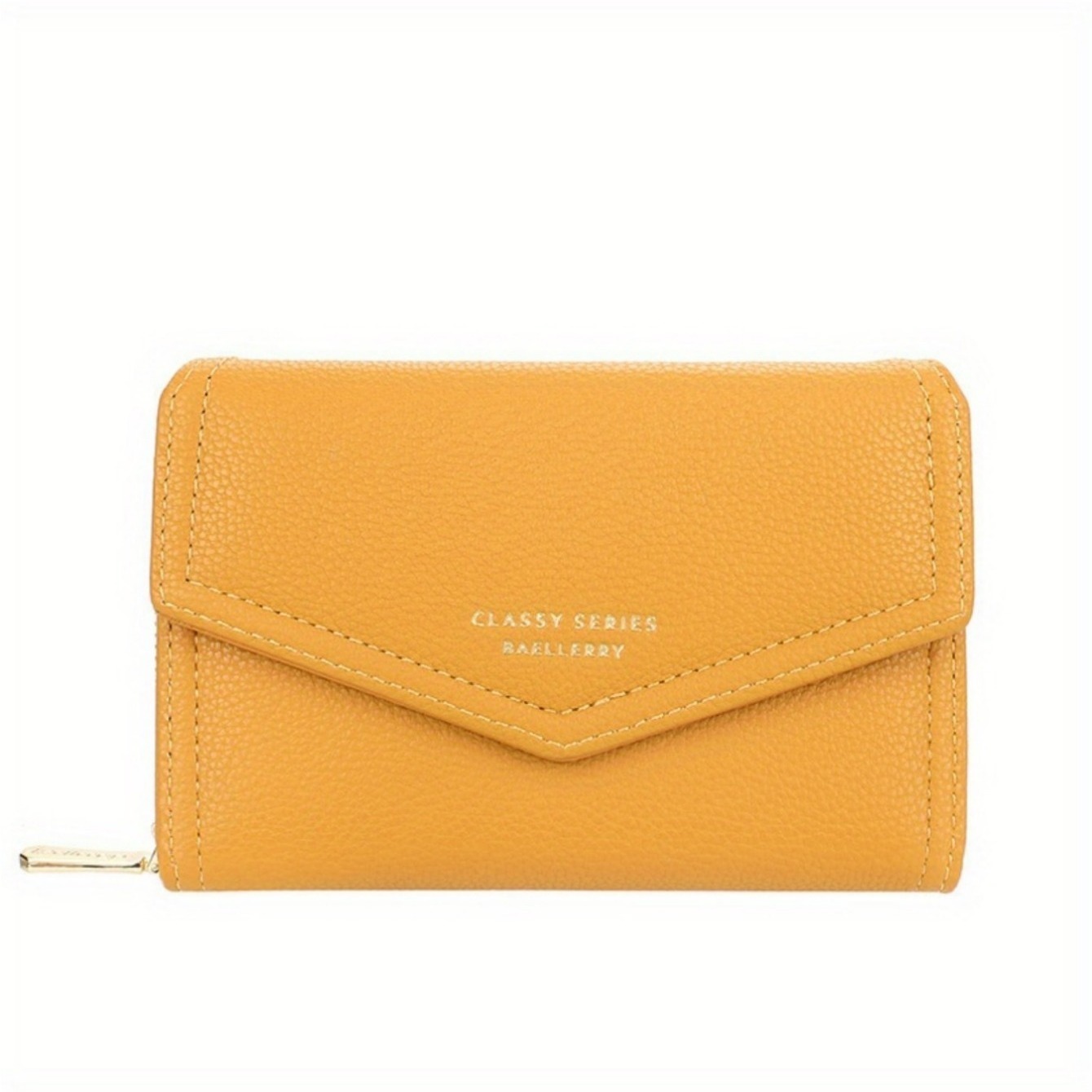 Minimalist Solid Color Short Walet Zipper Around Coin Purse - Temu