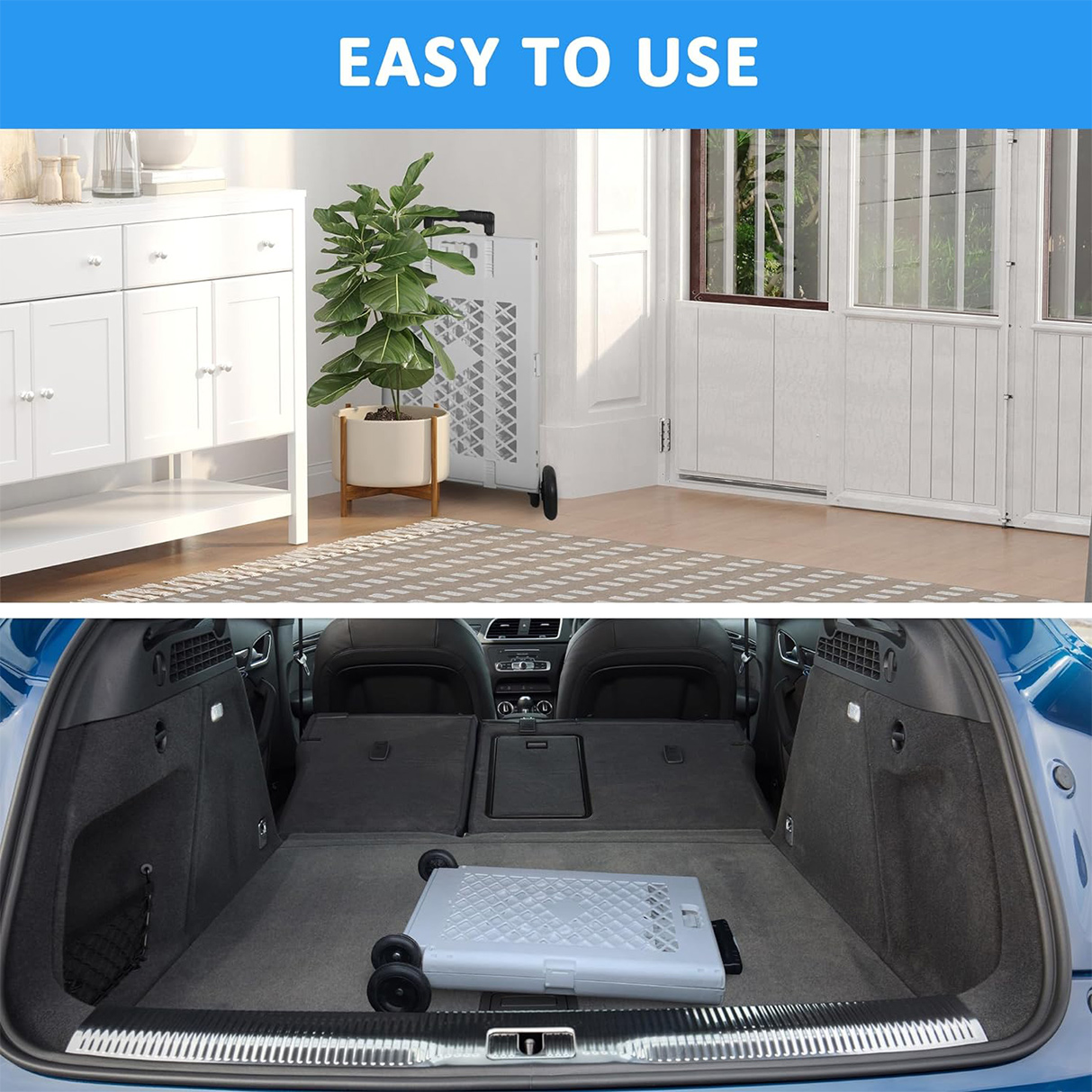 Large Folding Shopping Cart Swivel Wheels Compact Rolling - Temu