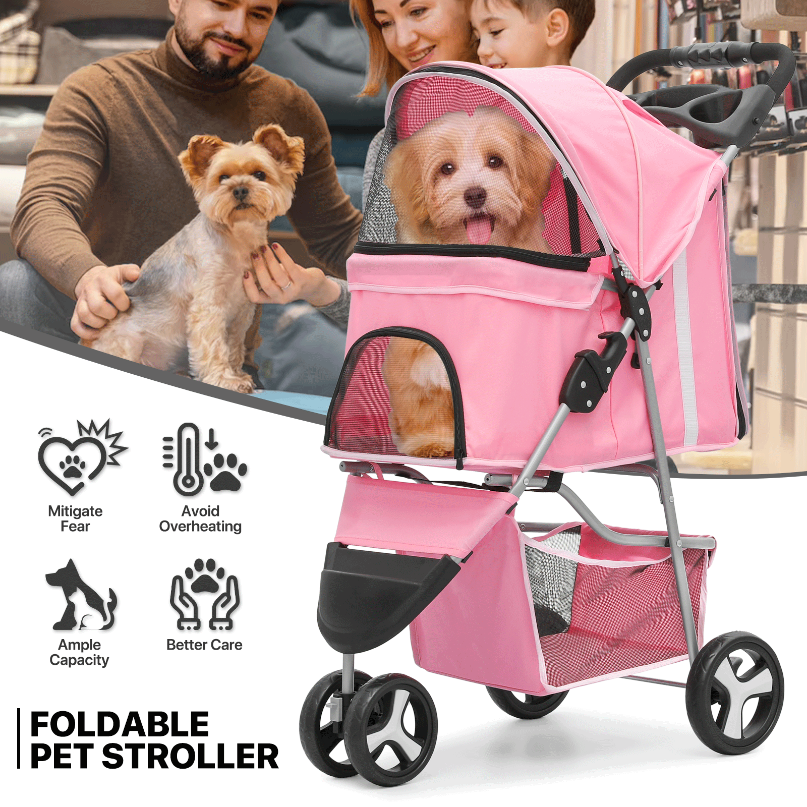 pet strollers dogs sold on Temu United States