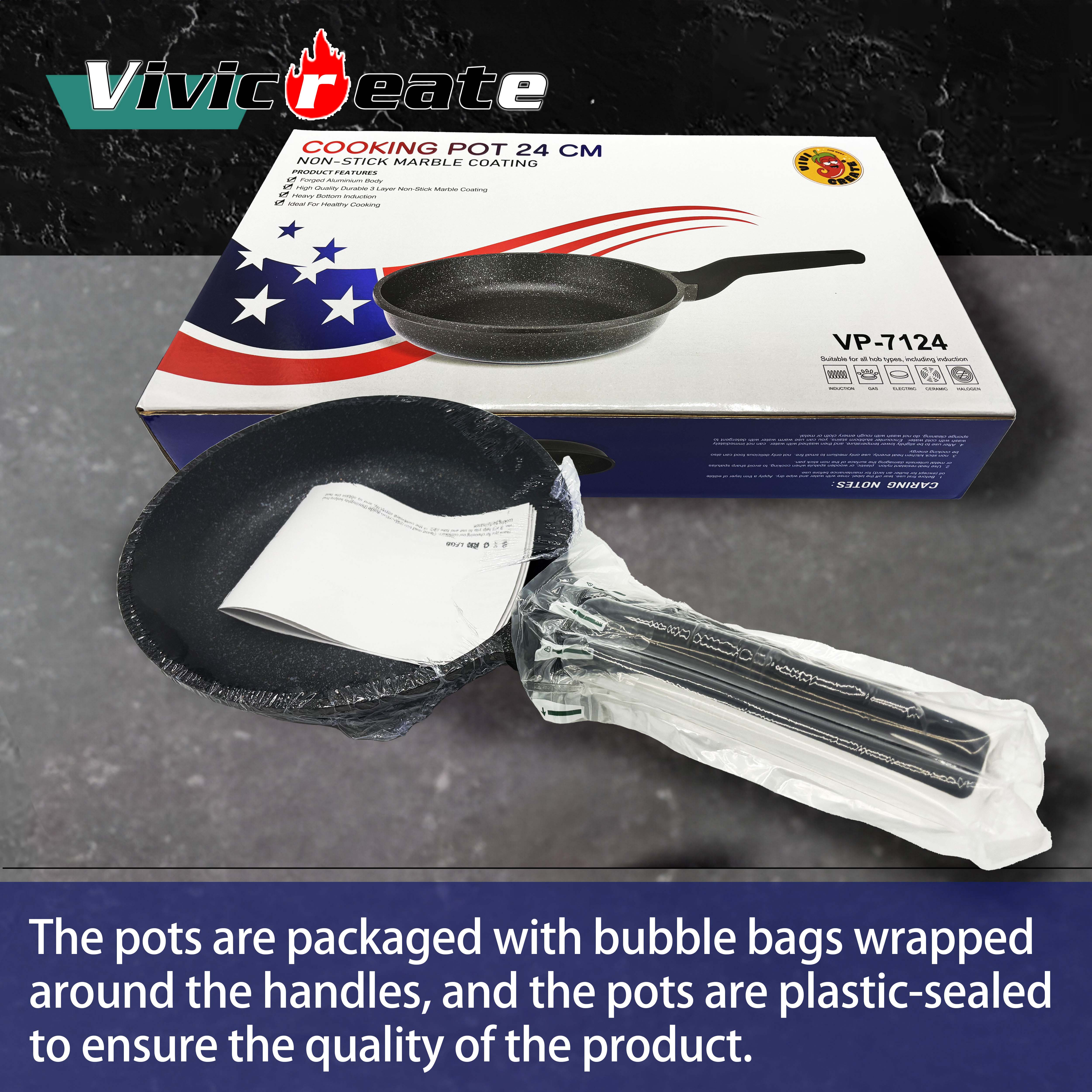 9 5 Inch Diameter Cast Aluminum Marble Coating Non Stick Fry Pan ...