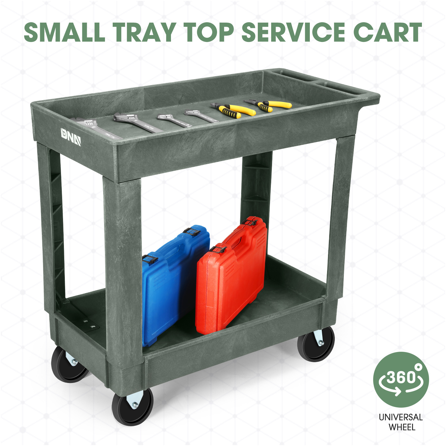2 shelf Rolling Utility Cart 34 1/2x17 2 Tier - Temu
