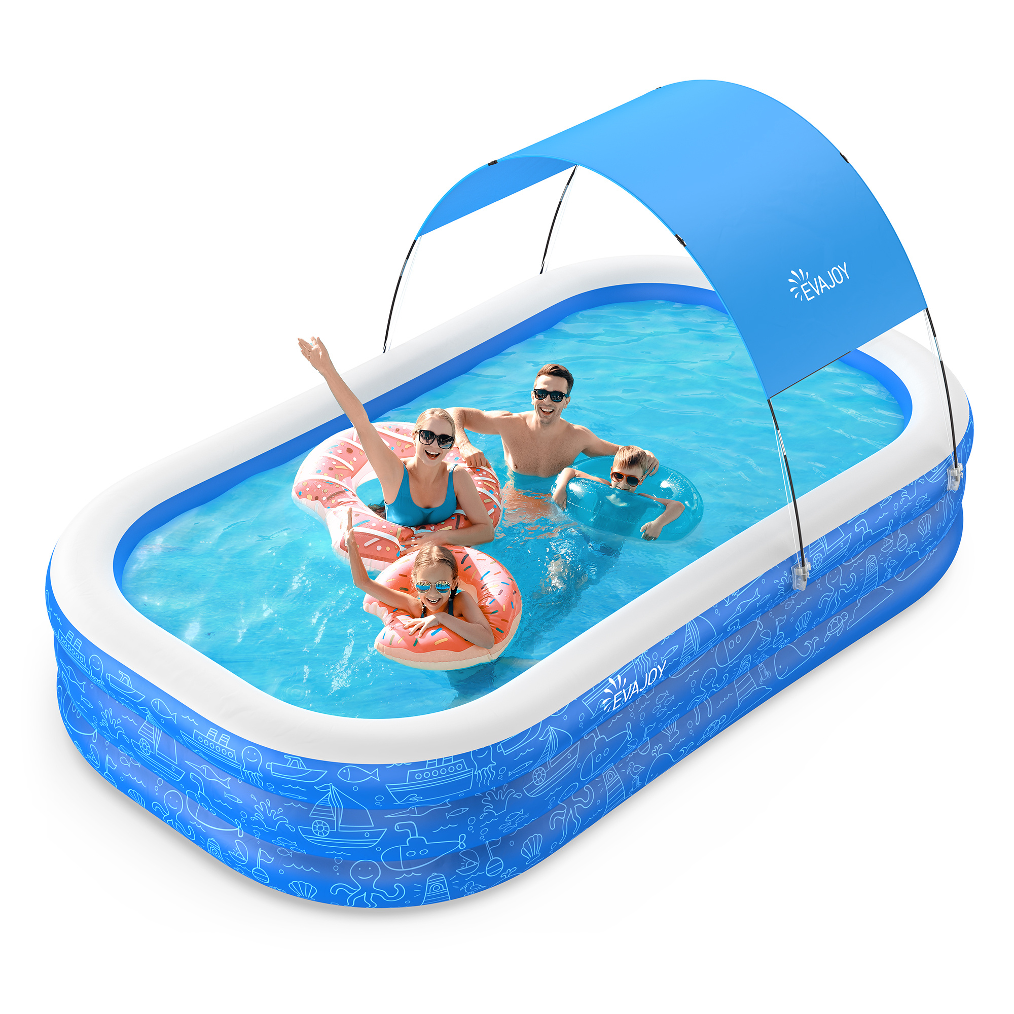 Large Inflatable Swimming Pool Canopy 150 X 70 X 20 Full - Temu