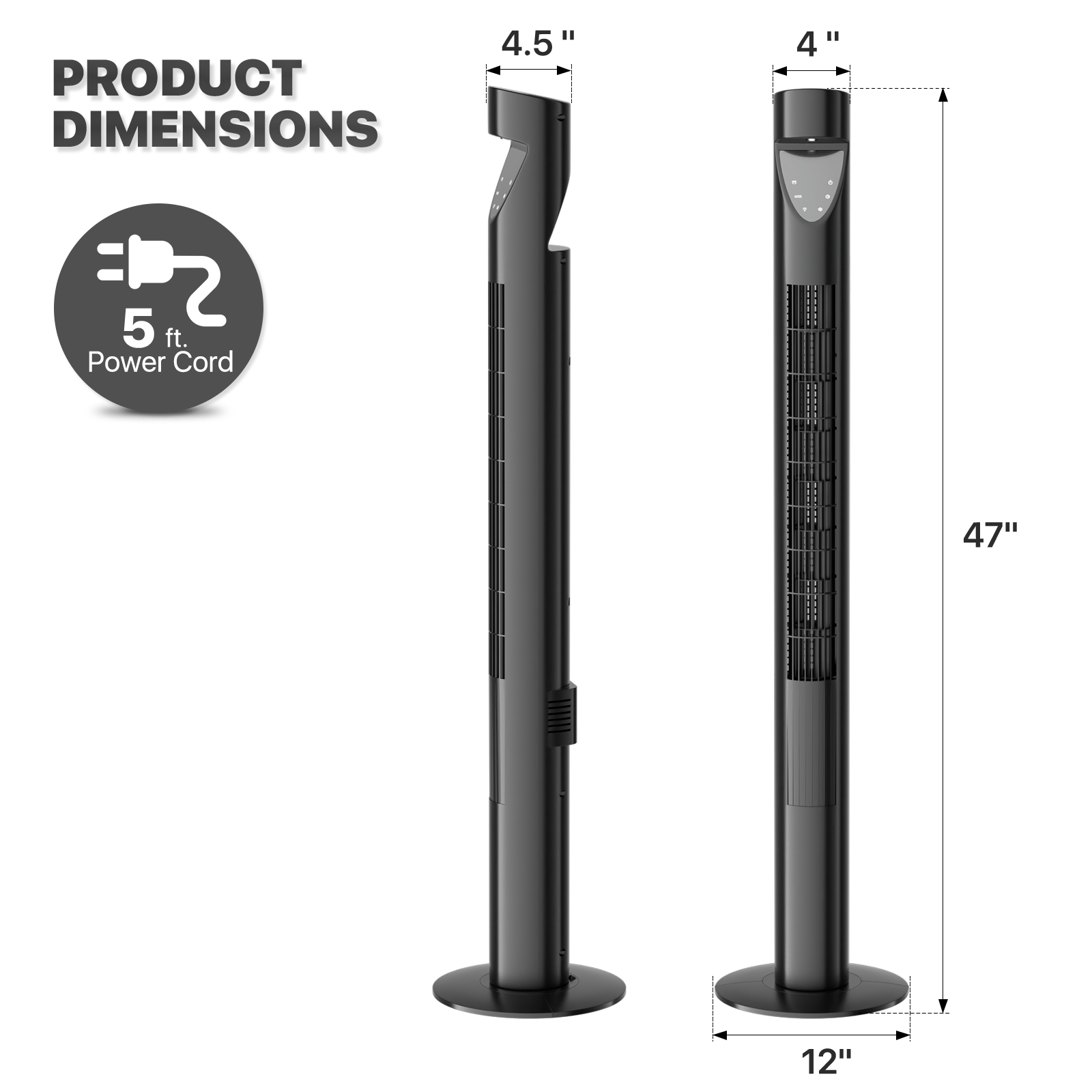 Oscillating Quiet Tower Fan Remote Control 3 12h - Temu