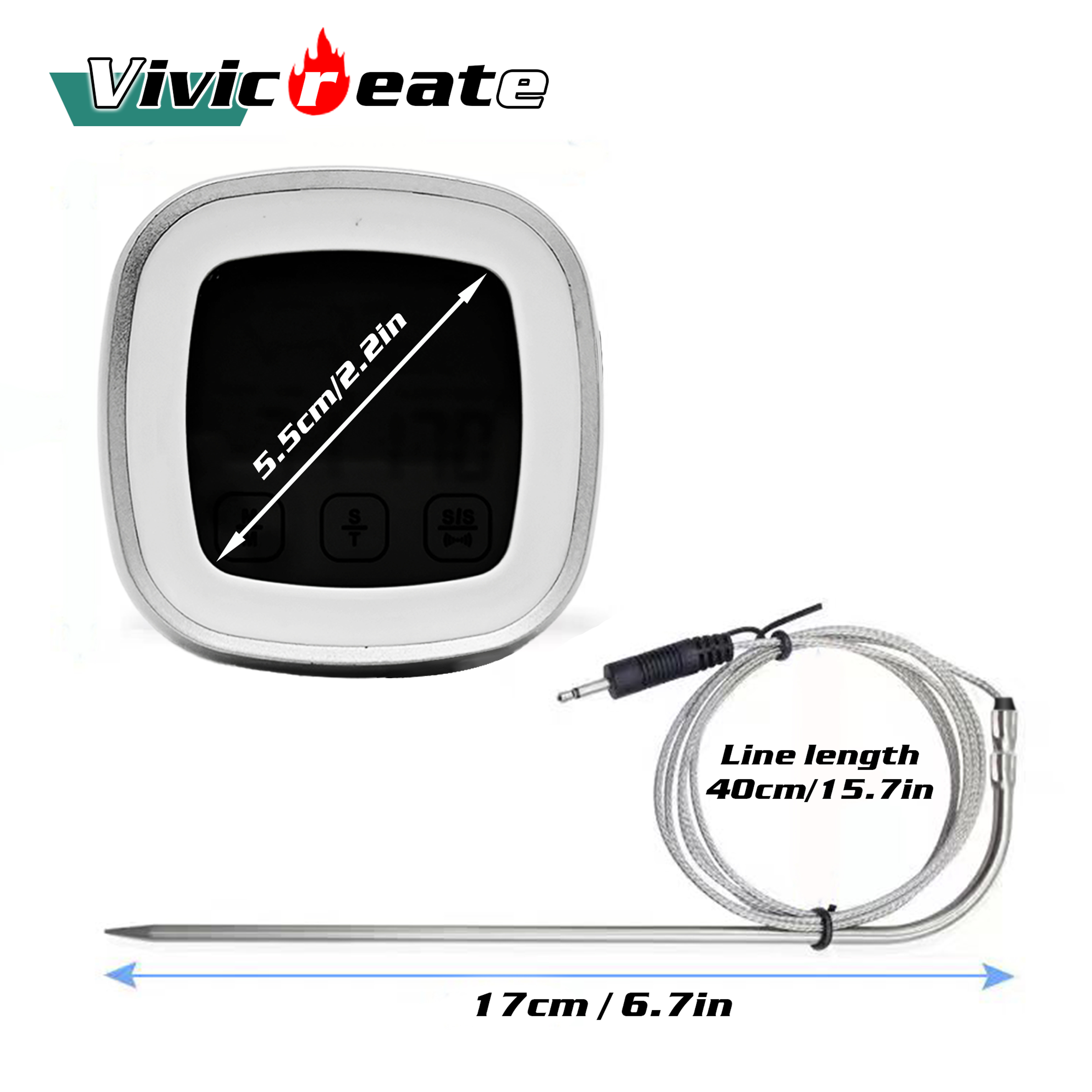 Large Lcd Digital Cooking Food Meat Oven Kitchen Bbq Grill Thermometer ...