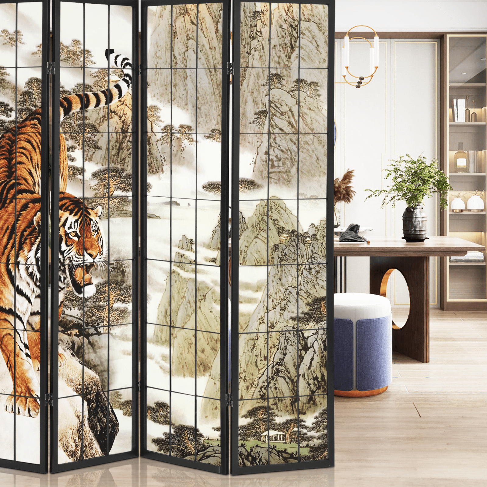 Privacy Screen Room Divider Tiger Pattern - Temu
