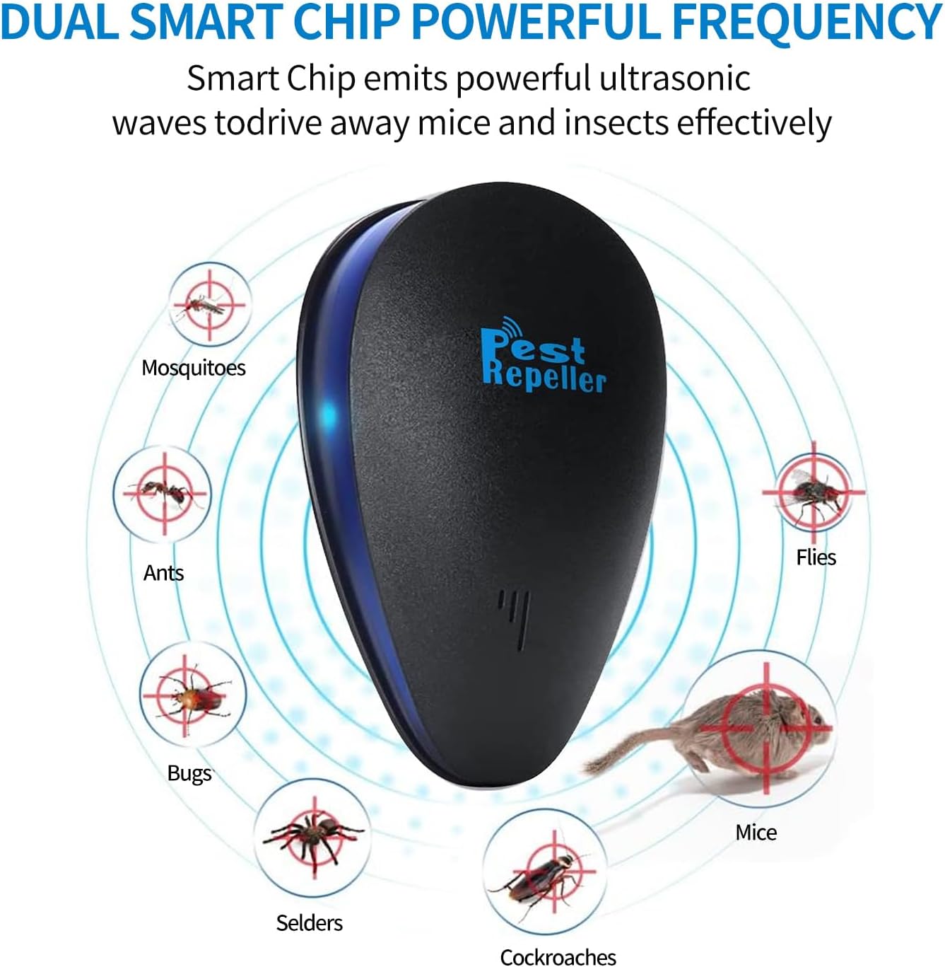 6 Pack Ultrasonic Pest Repeller Effective Indoor Pest Control For Home ...