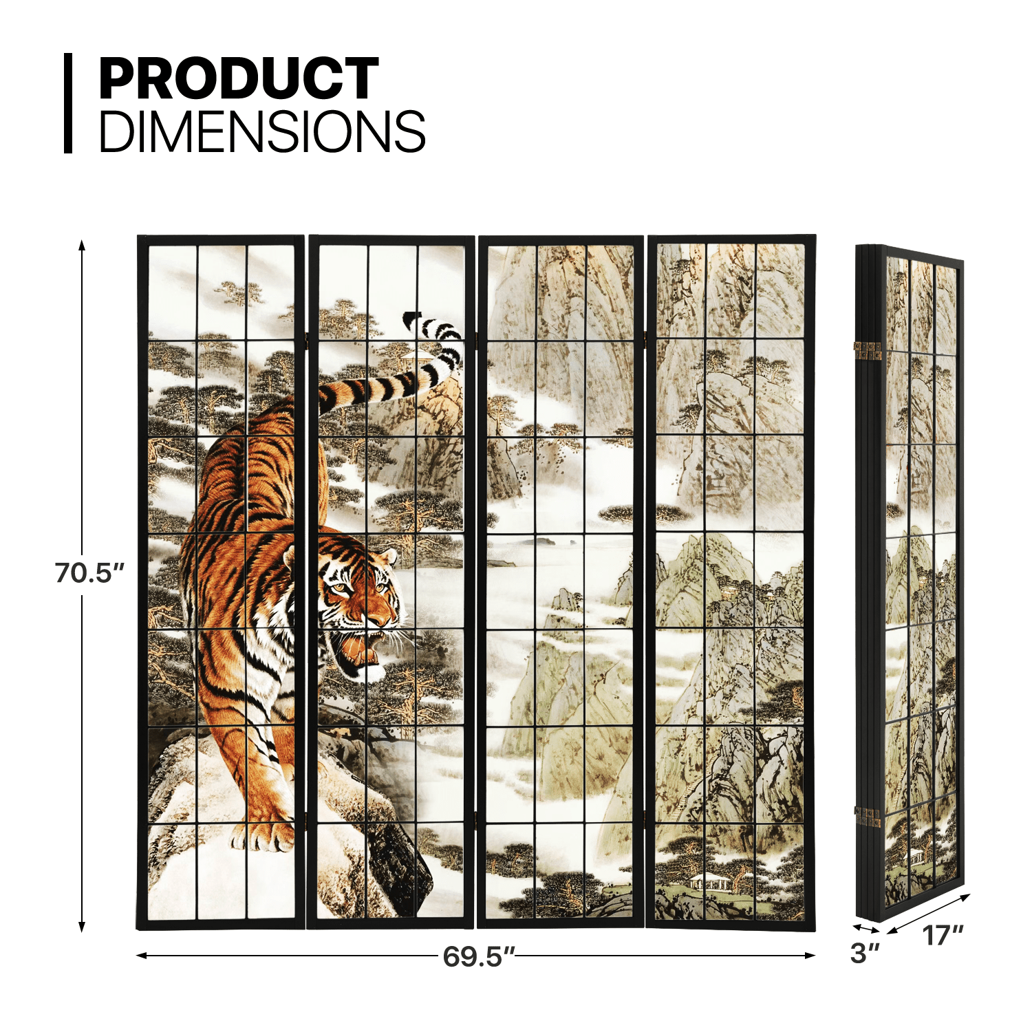 Privacy Screen Room Divider Tiger Pattern - Temu