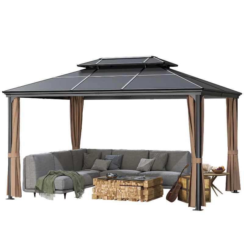 10' x 13' gazebo outdoor polycarbonate double roof - Temu