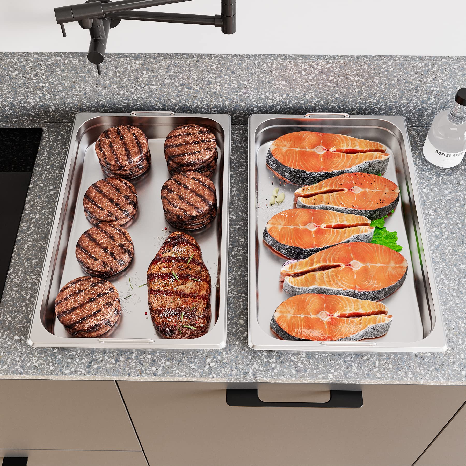 6 Pack Hotel Pan 6" Table Pan Full Size Restaurant Pans Commercial ...