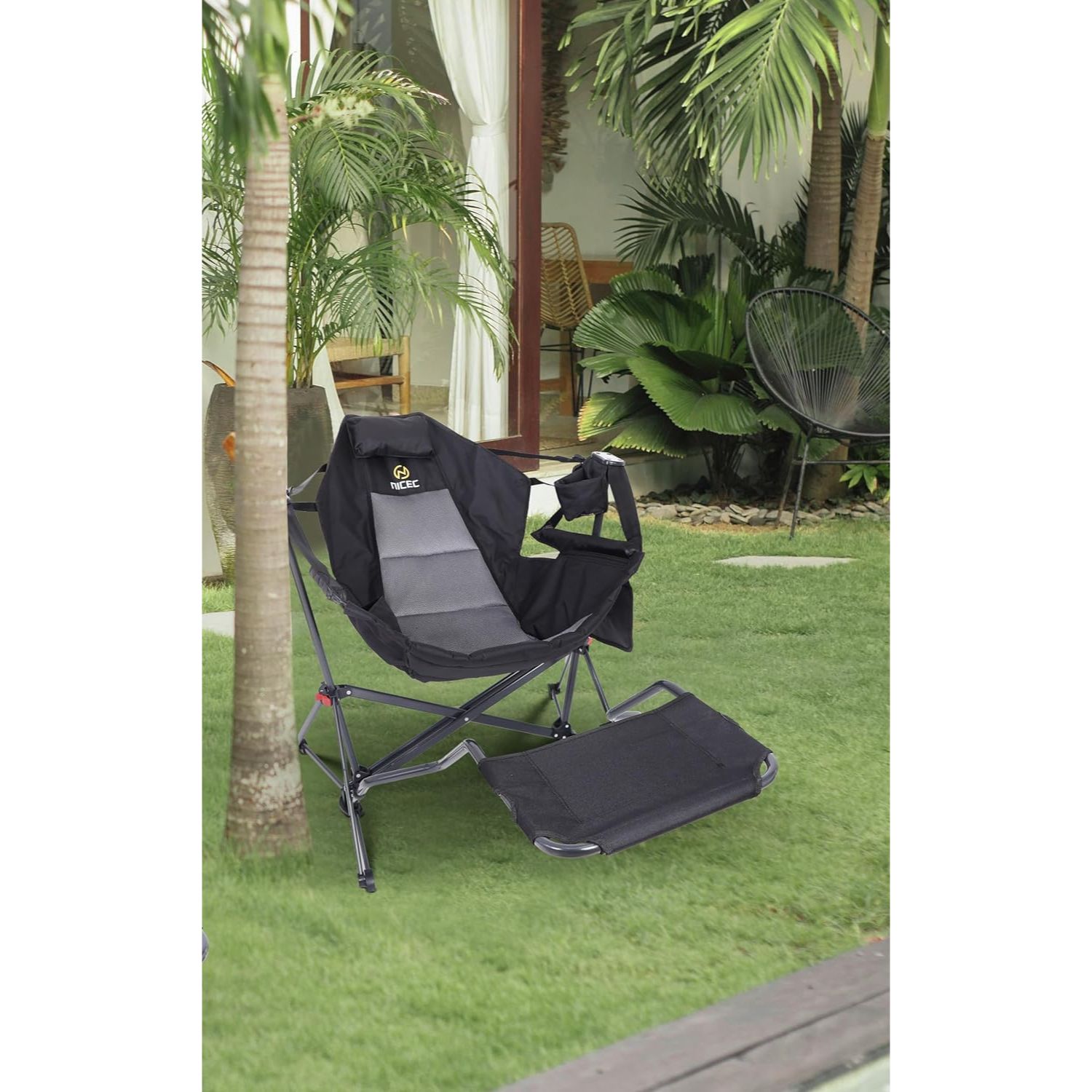 Hammock Camping Chair Footrest Rocking Function Swivel - Temu