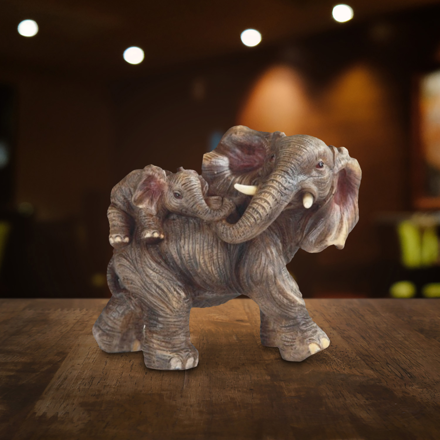 5.75"w Realistic Lifelike Elephant Playing Cub Figurine - Temu