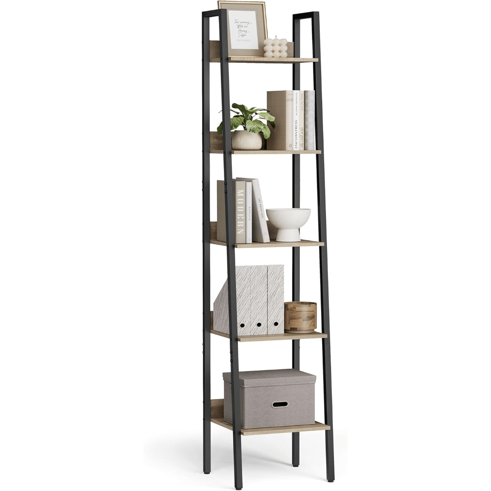 Bookshelf 5 tier Narrow Bookcase Ladder Shelf Home - Temu